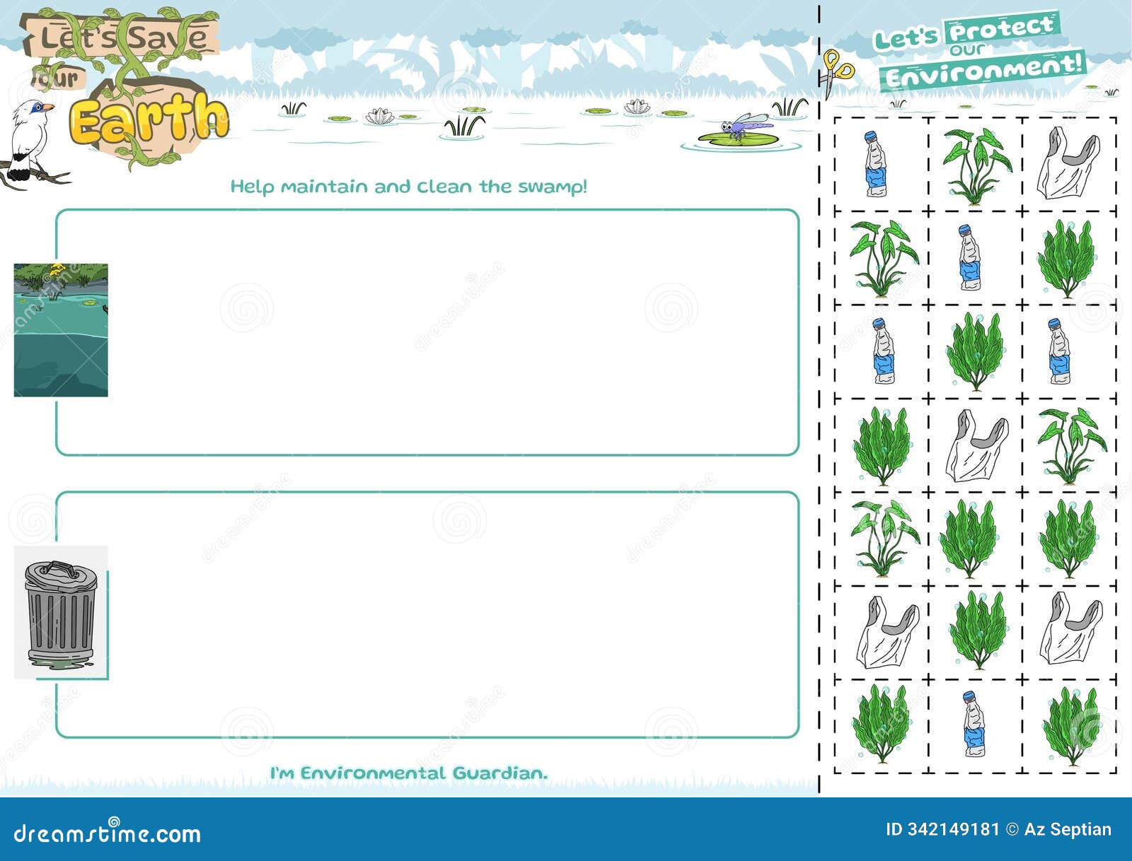 Sorting Game Clean it Up Environment with Swamp Theme Stock Image ...