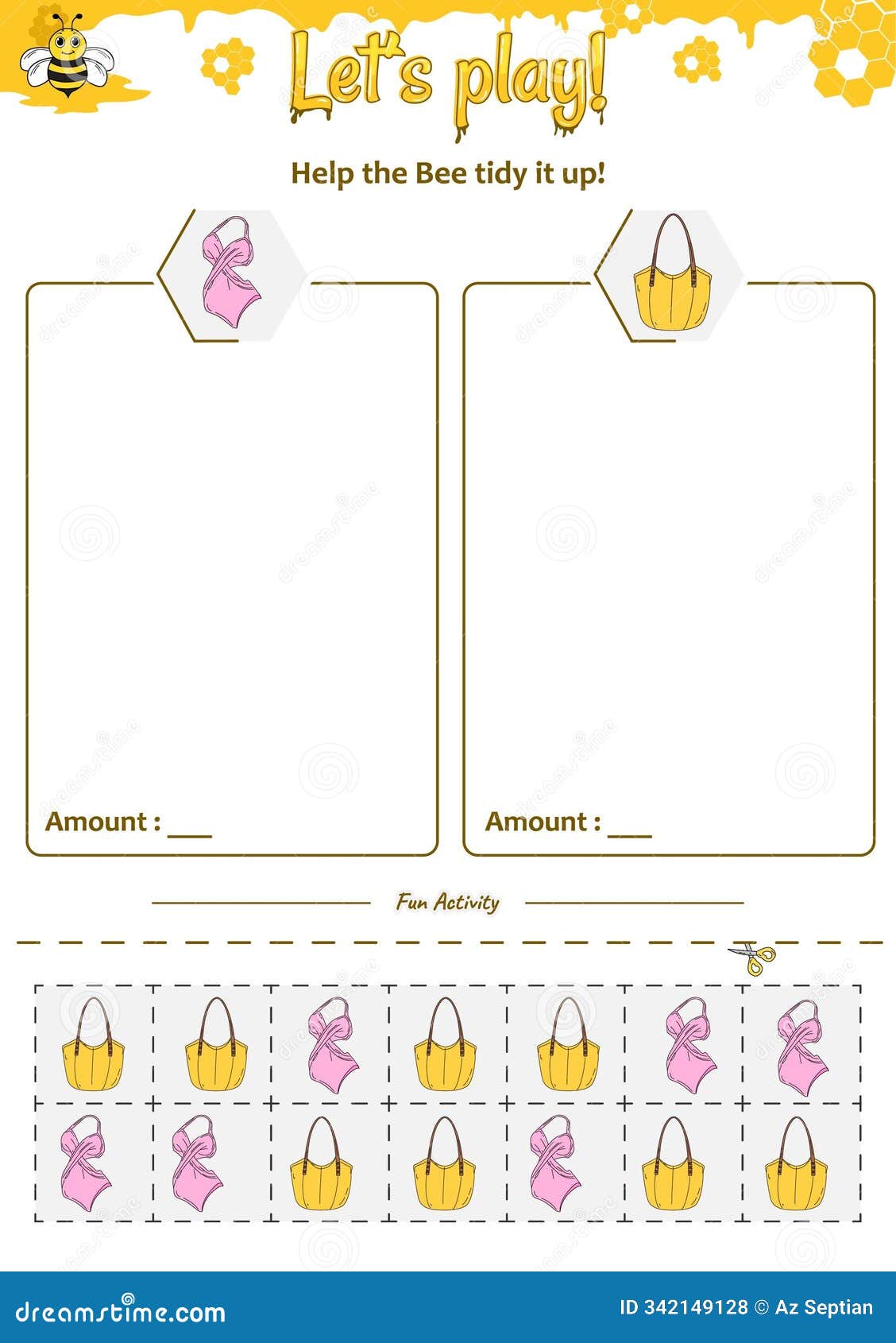 Sorting game help the Bee stock vector. Illustration of perfect - 342149128