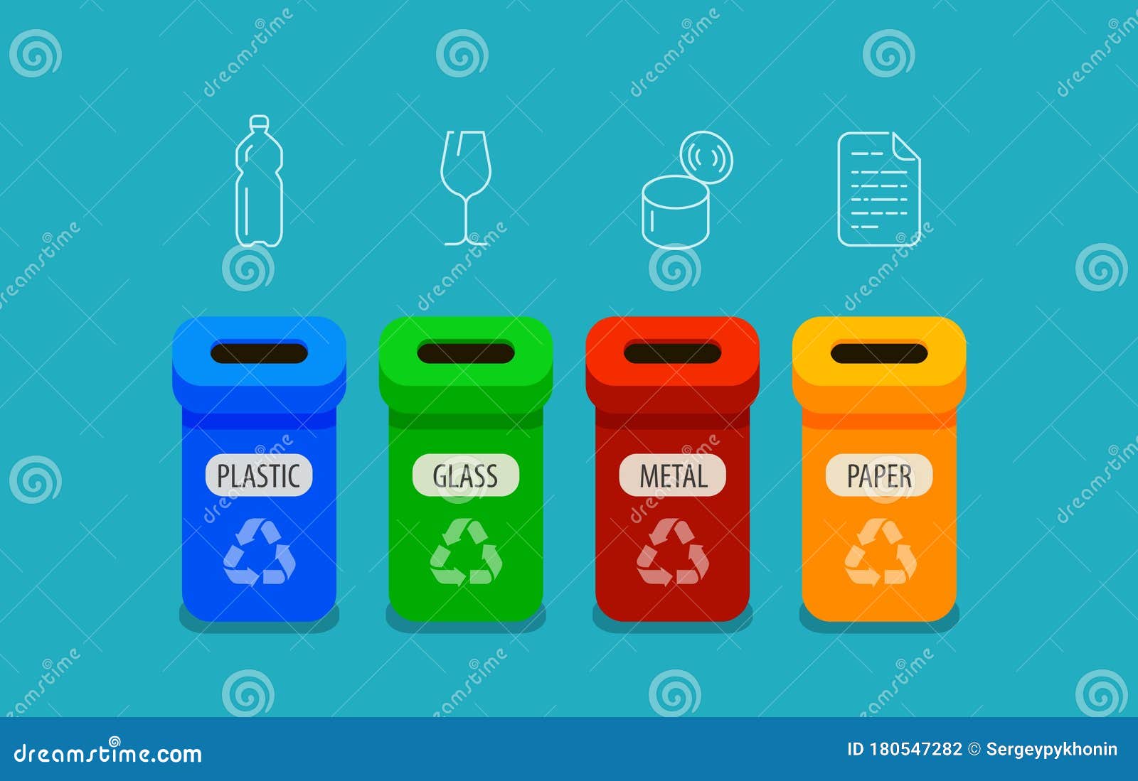 Infographic Recycling Template. Icons In Different Colors. Include ...