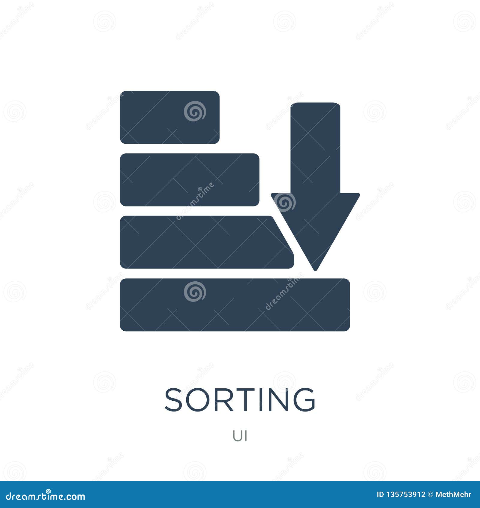 Sorting Icon In Trendy Design Style Sorting Icon Isolated On White