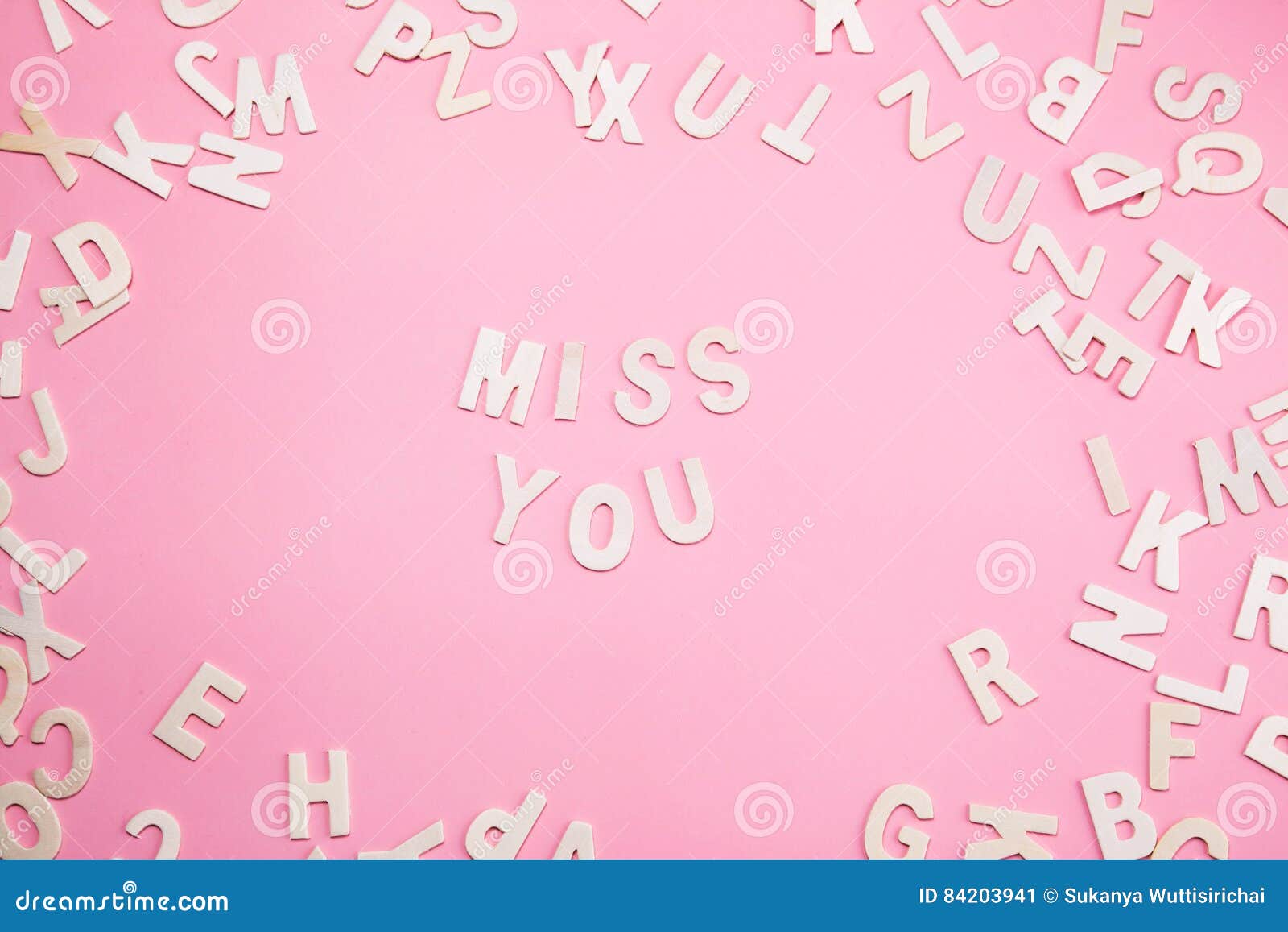 Sorting Letters MISS YOU on Pink. Stock Image - Image of typescript ...