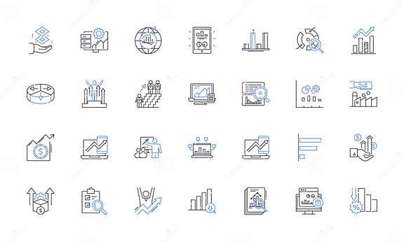 Sorting Line Icons Collection Categorization Organization Arrangement Segregation