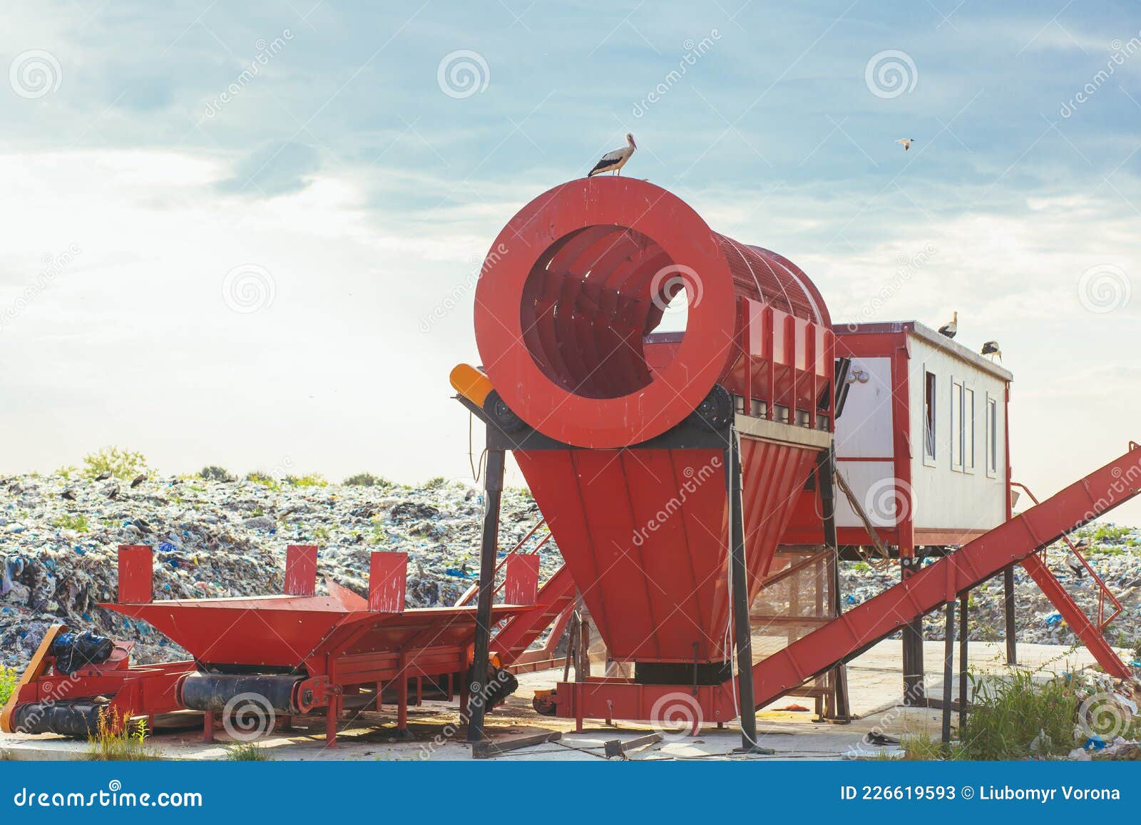 Sorting Machine at a Large Landfill Editorial Stock Photo - Image of ...