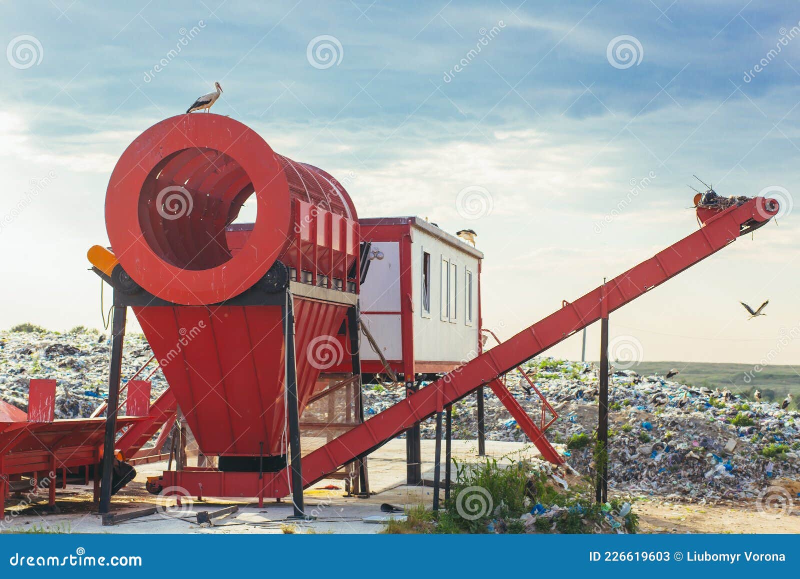 Sorting Machine at a Large Landfill Editorial Stock Photo - Image of ...