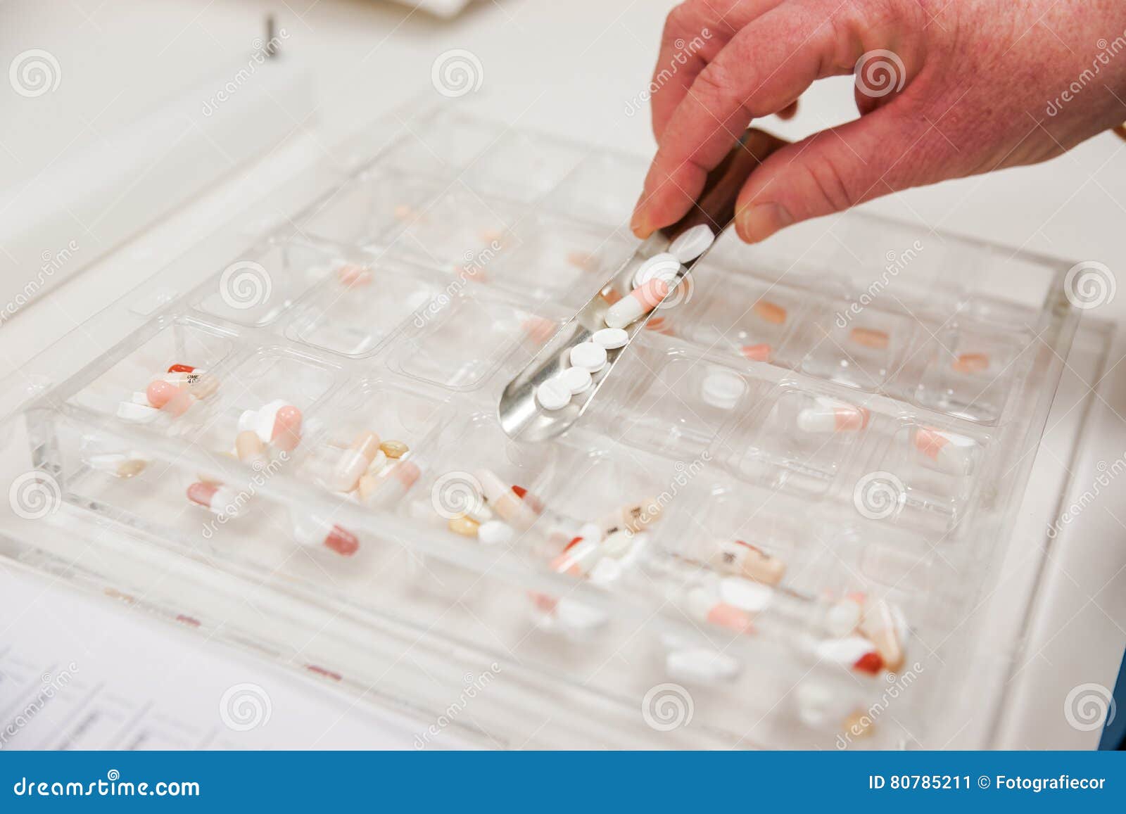 Sorting Medications for Patient`s at a Pharmacy Stock Image - Image of ...
