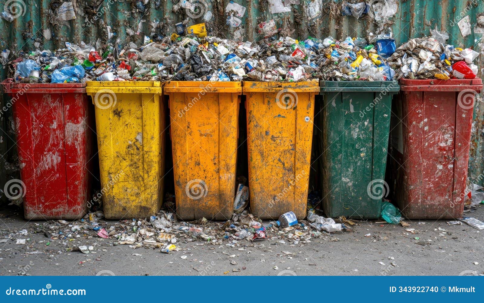 Sorting and Organizing Trash Bins in a Waste Management Area during the ...