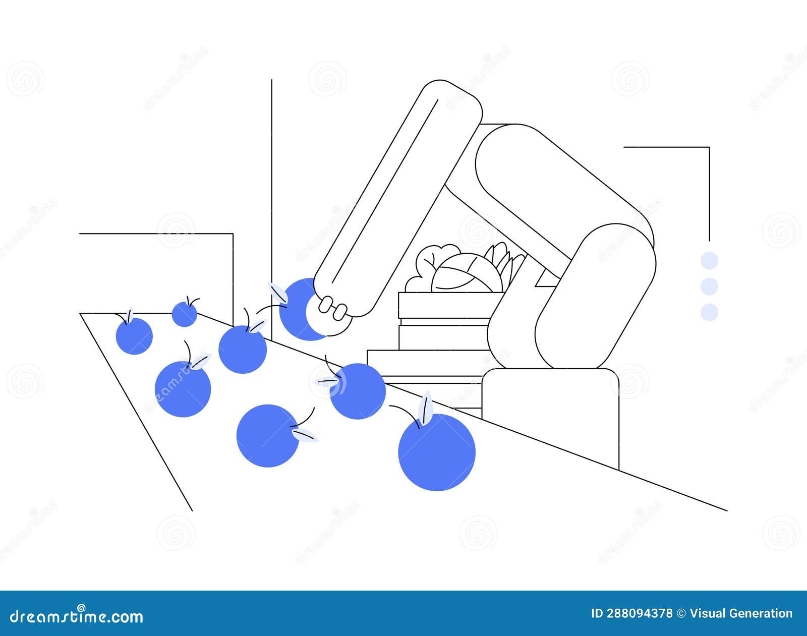 Sorting And Packing Robots Isolated Cartoon Vector Illustrations