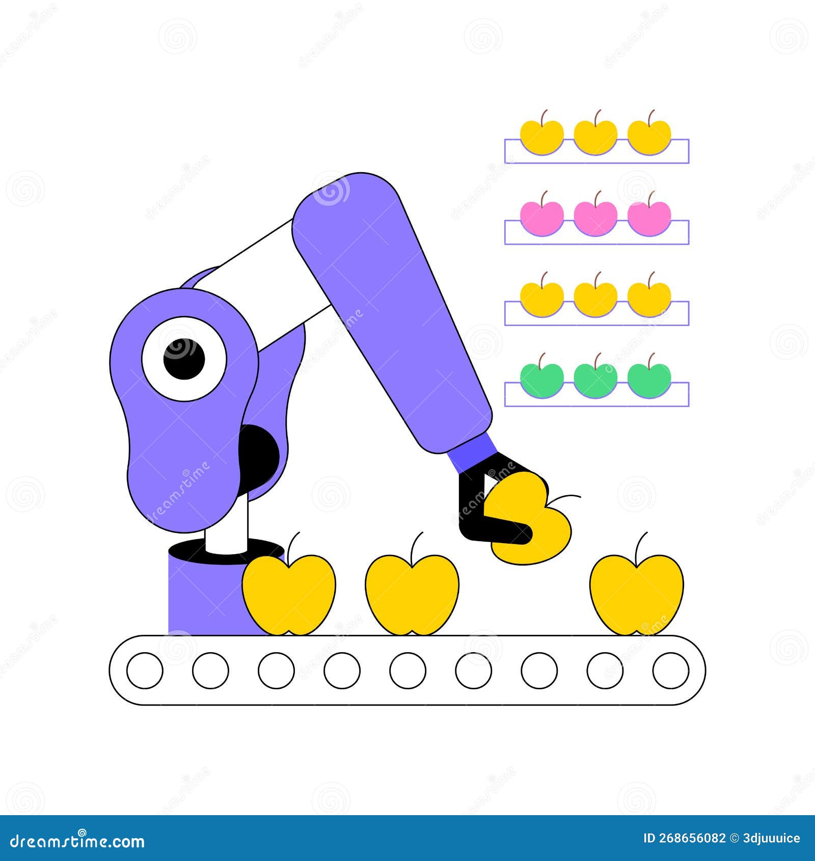 Sorting and Packing Robots Isolated Cartoon Vector Illustrations. Stock ...