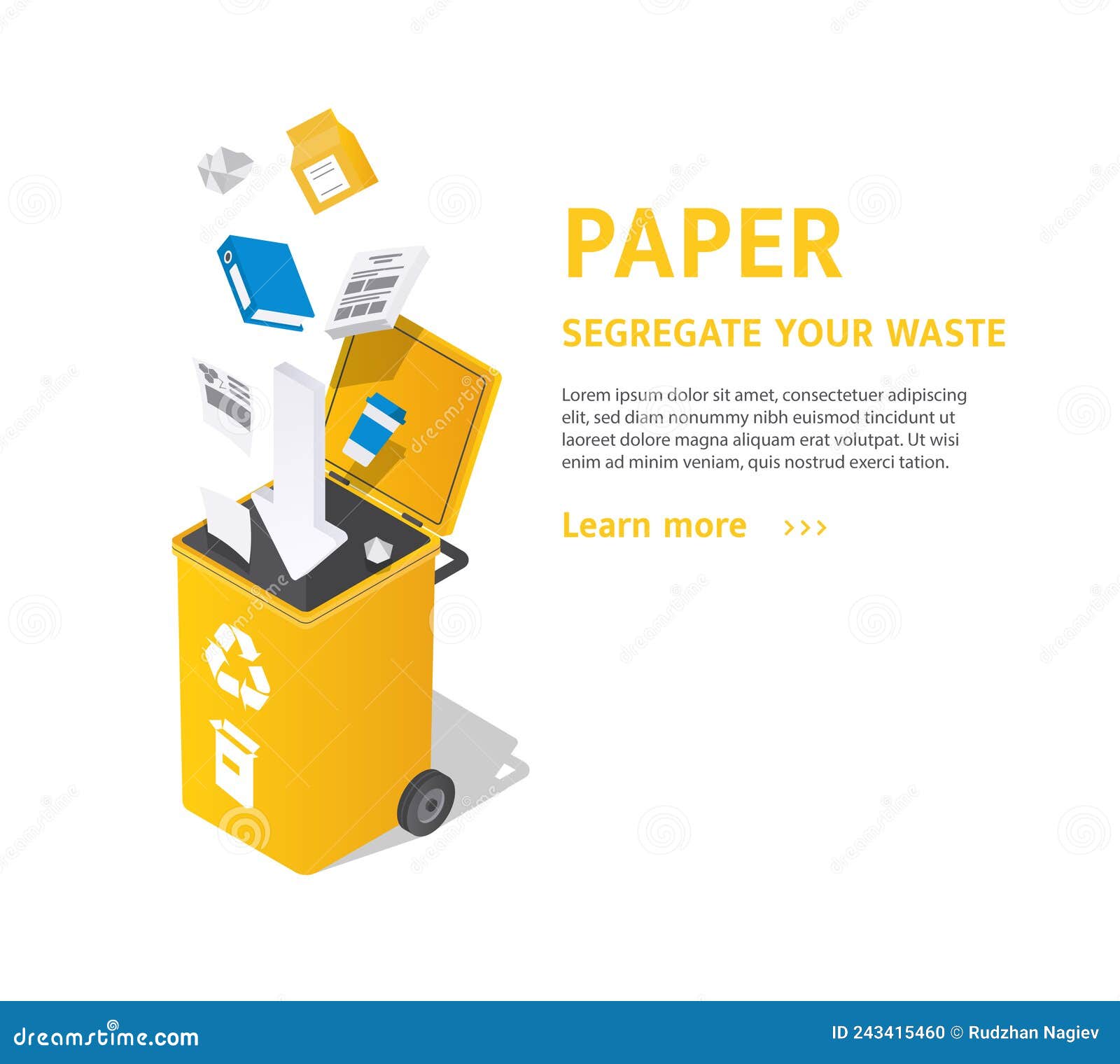 Sorting paper waste stock vector. Illustration of reuse - 243415460