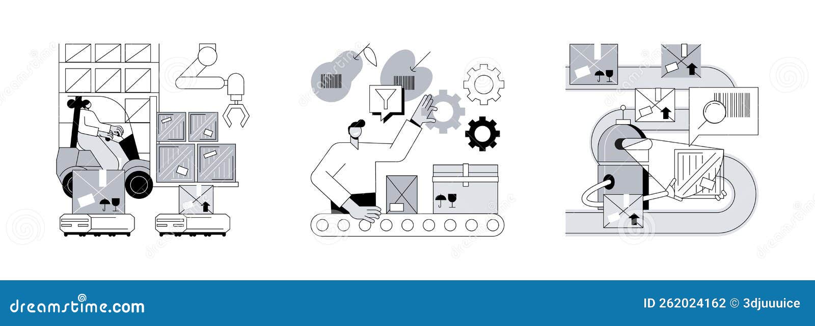 Sorting Parcels Abstract Concept Vector Illustrations. Stock Vector ...