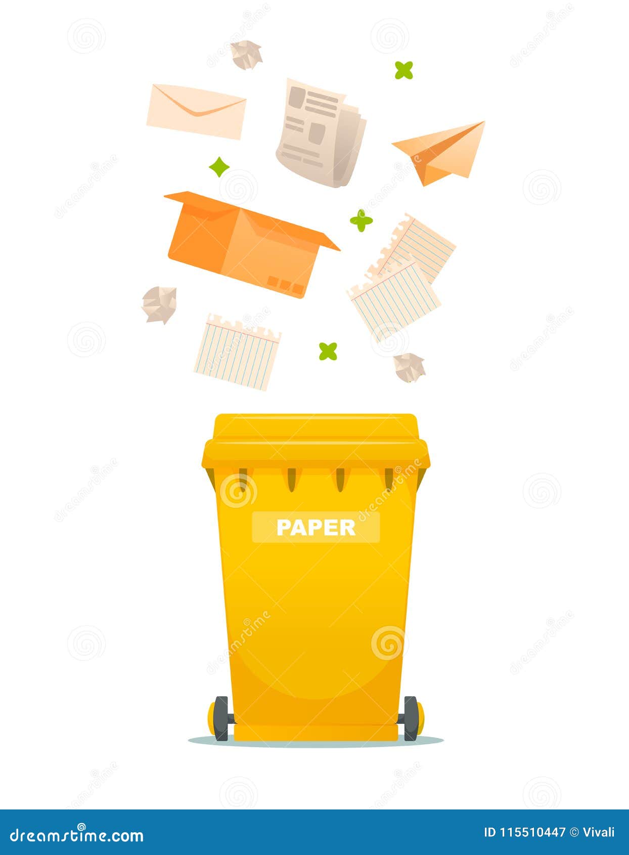Recycling Paper Garbage Icon, Paper Trash Container. Stock Vector ...