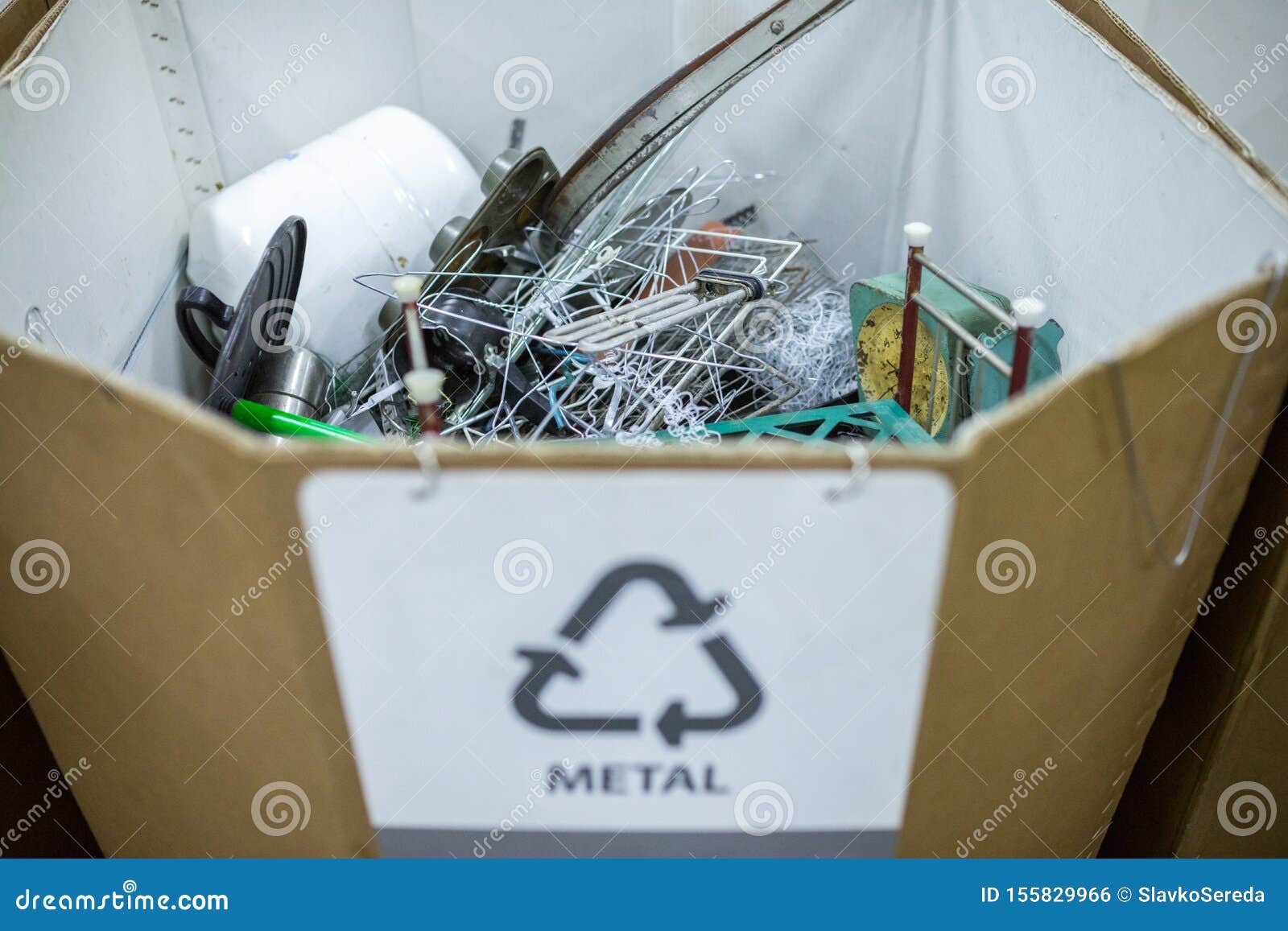 Sorting Recyclables. the Sorted Scrap Metal, is Placed in a Container ...