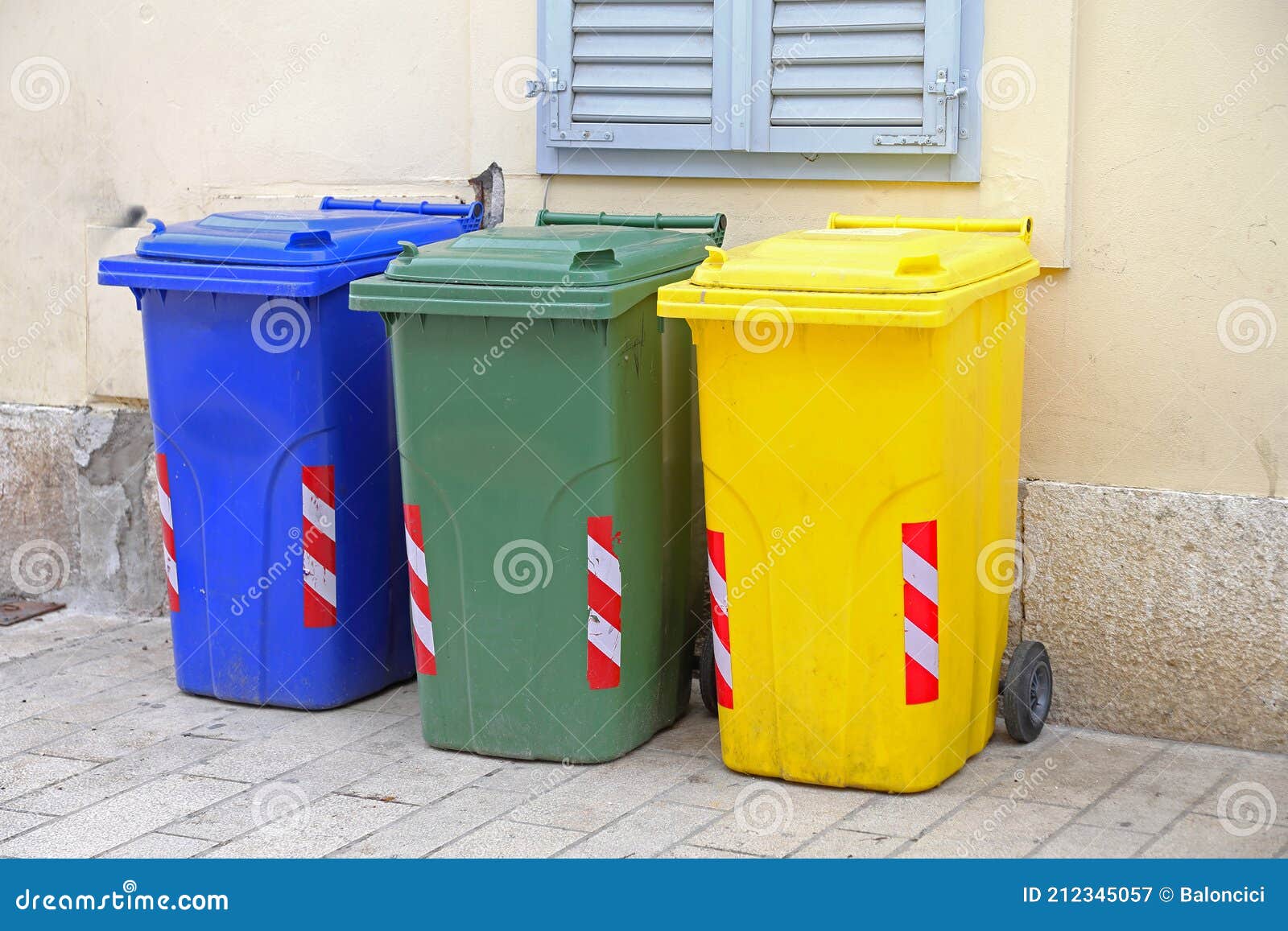 Sorting Recycle Bins stock image. Image of household - 212345057