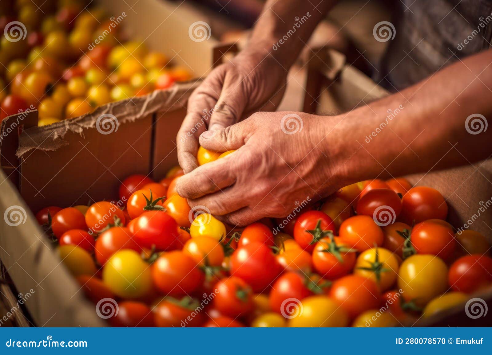 Sorting Red Tomatoes in Boxes Harvested from the Garden Generative Ai ...