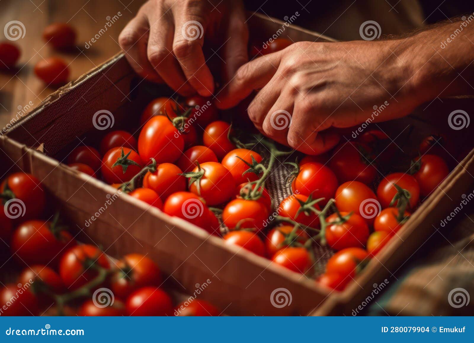 Sorting Red Tomatoes in Boxes Harvested from the Garden Generative Ai ...