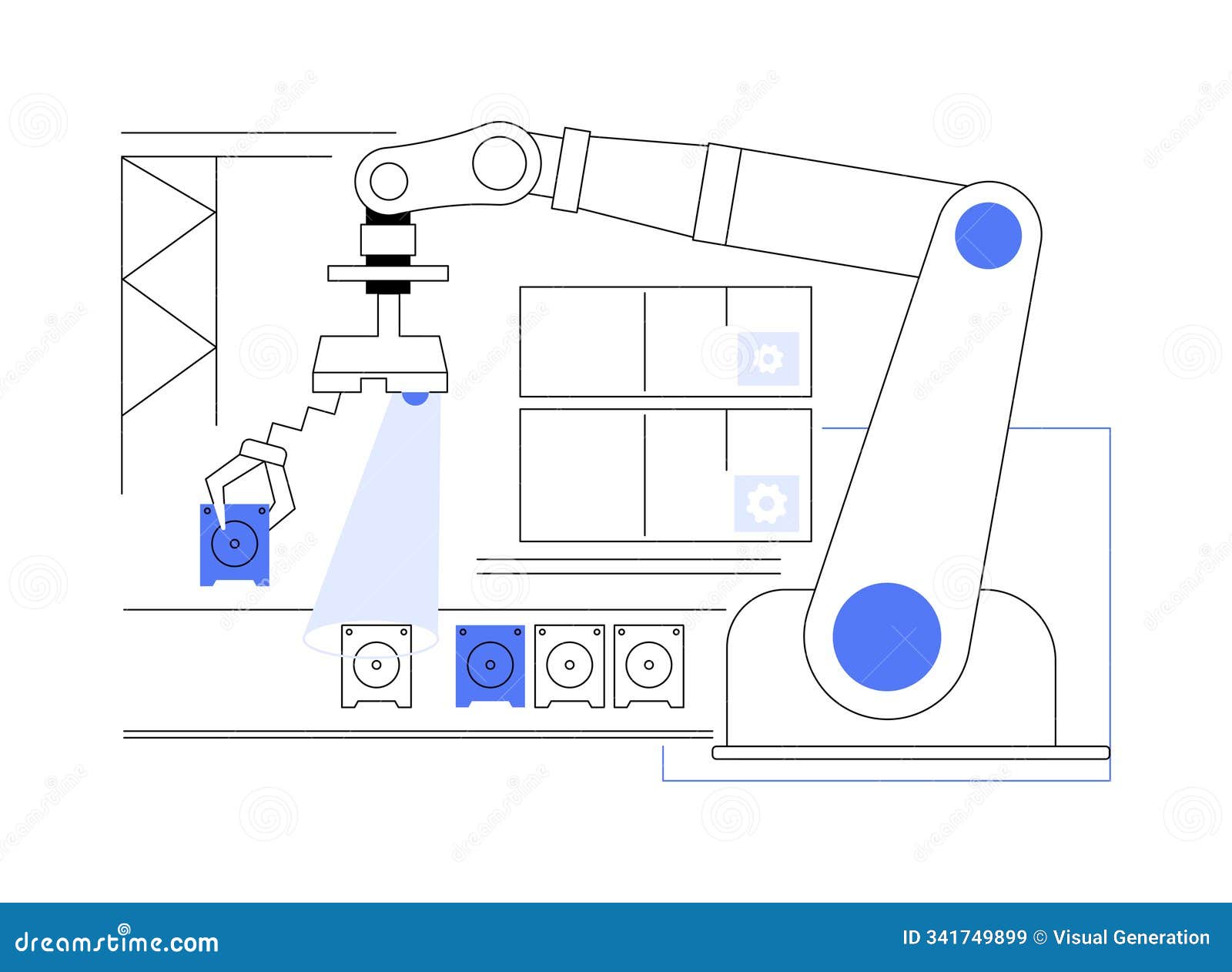 Sorting Robots Isolated Cartoon Vector Illustrations. Stock ...