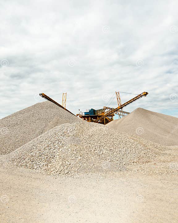 Sorting sand at gravel pit stock photo. Image of industrial - 66081114