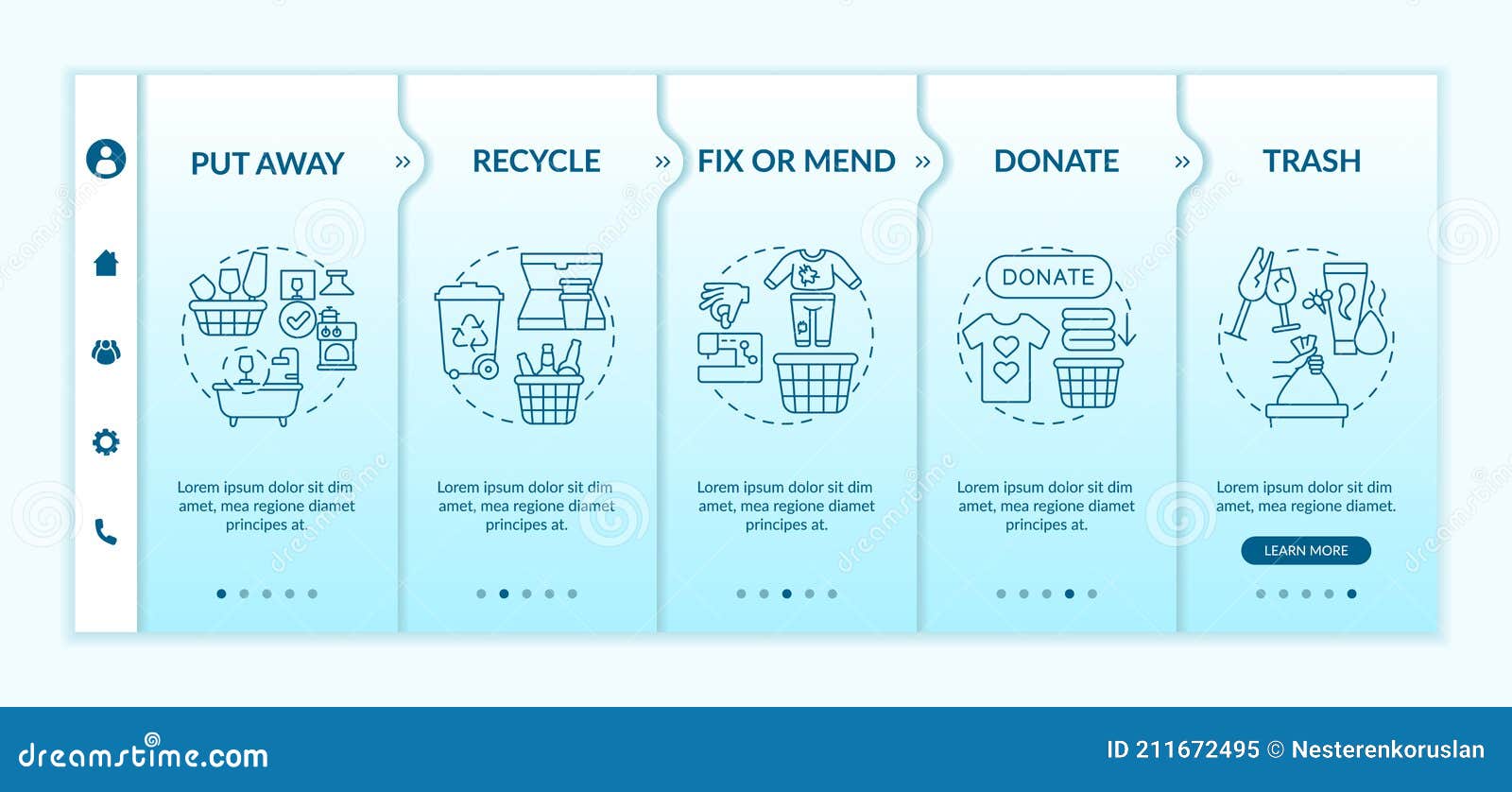 Sorting Unnecessary Things Onboarding Vector Template Stock Vector ...