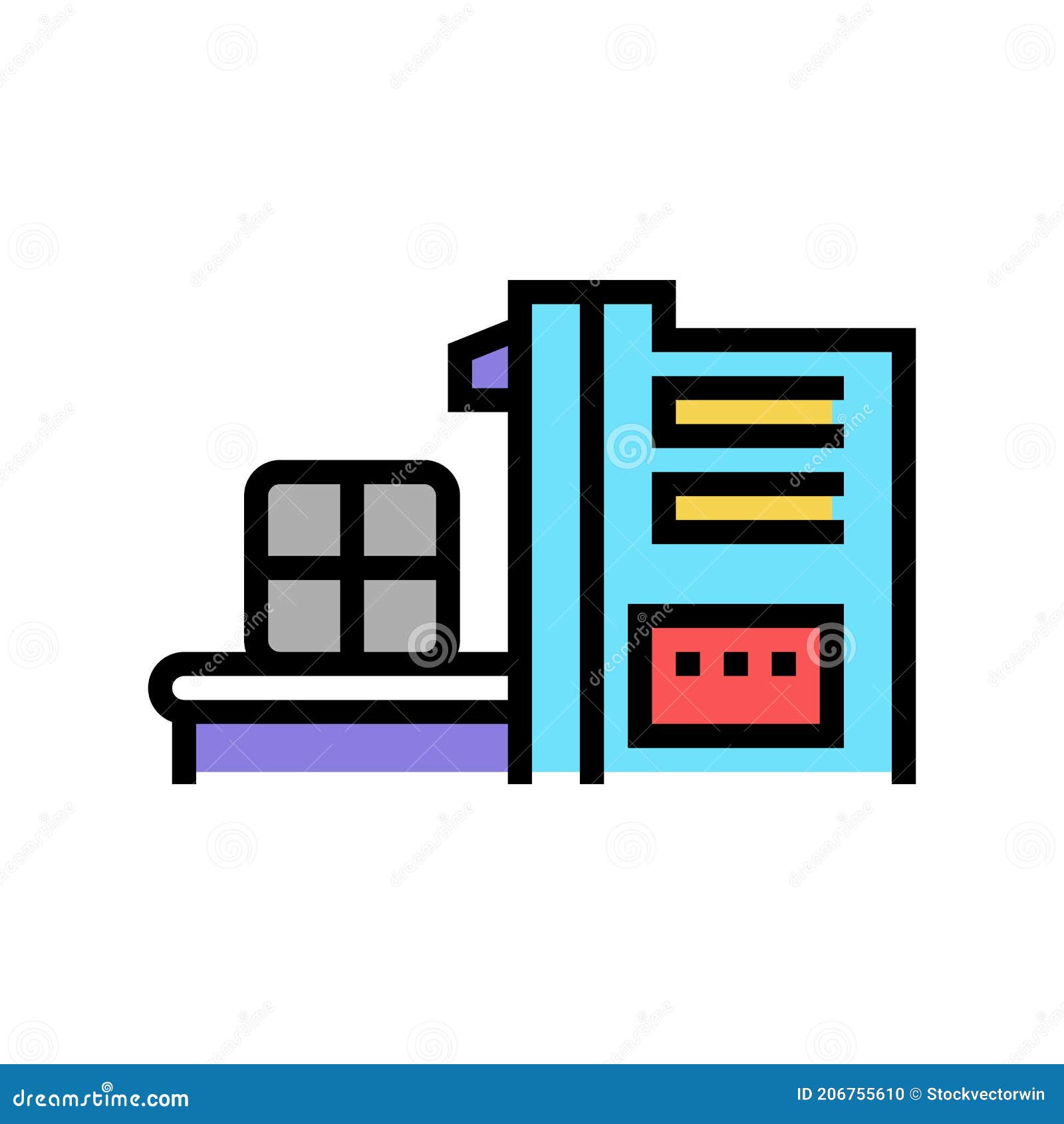Sorting Waste Machine Color Icon Vector Illustration Stock Illustration ...