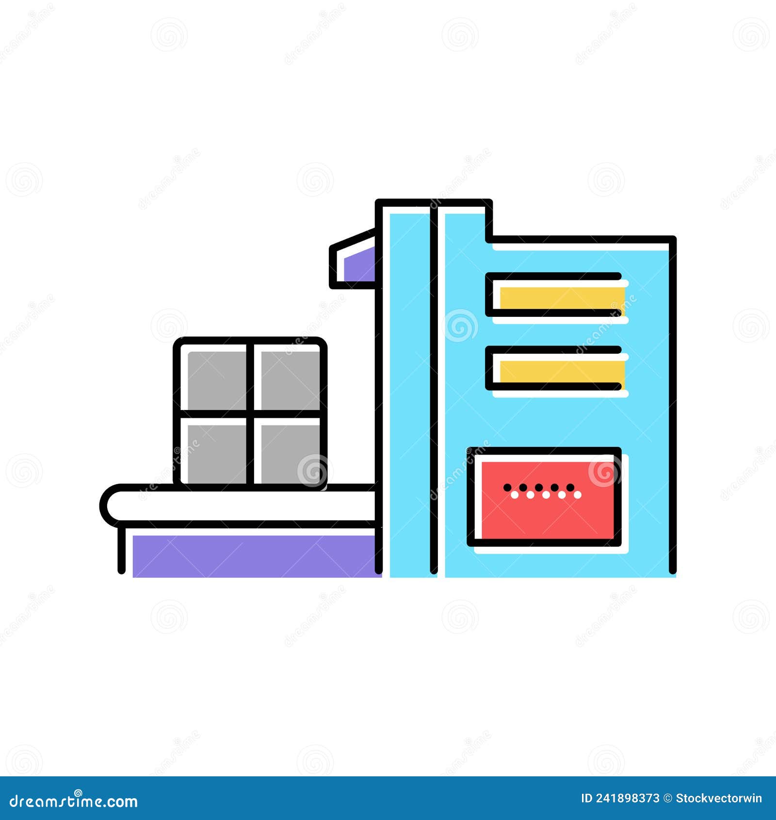 Sorting Waste Machine Color Icon Vector Illustration Stock Vector ...