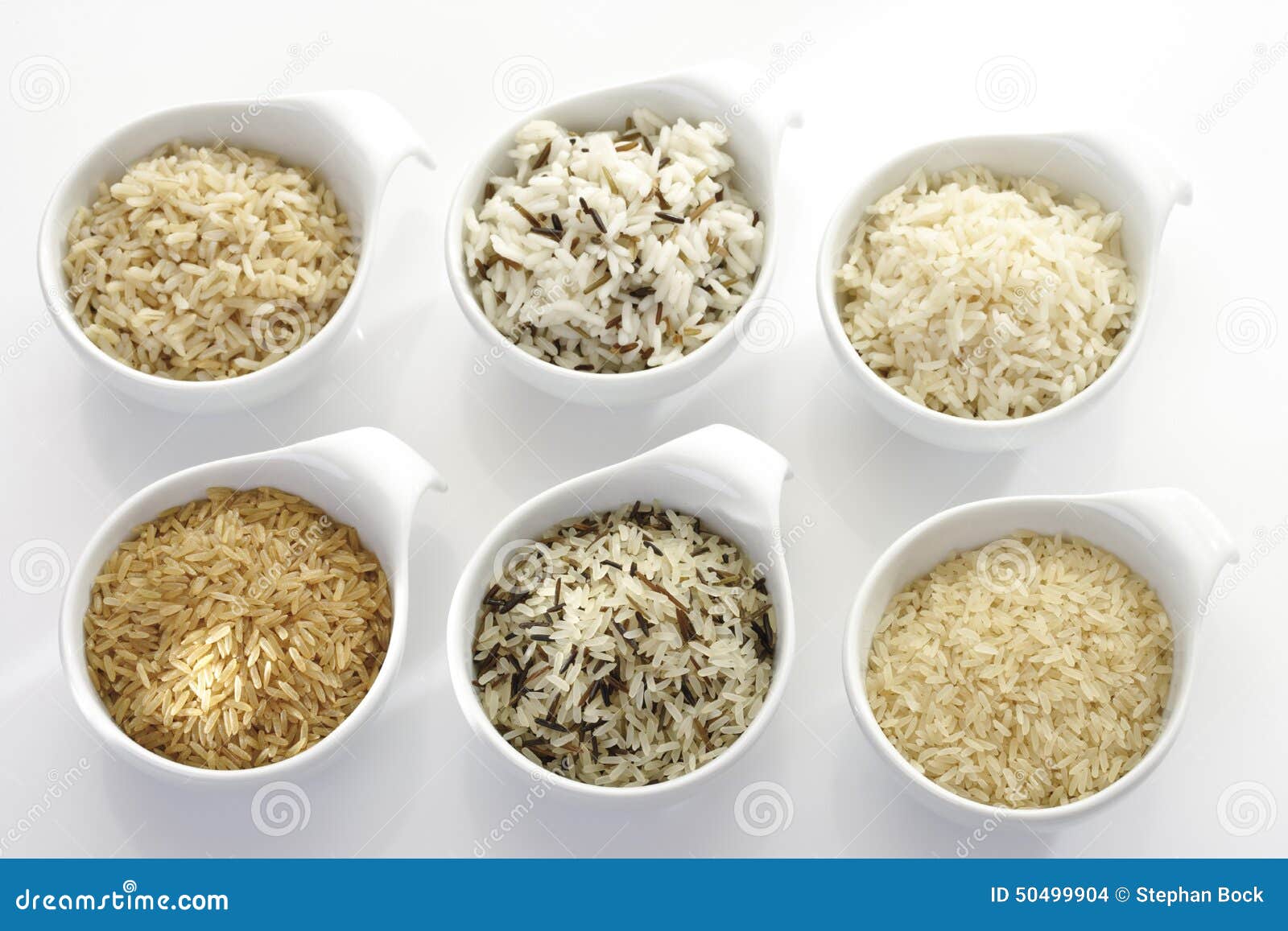 Sorts of Rice in Bowls, Raw and Cooked Stock Photo - Image of boiled ...