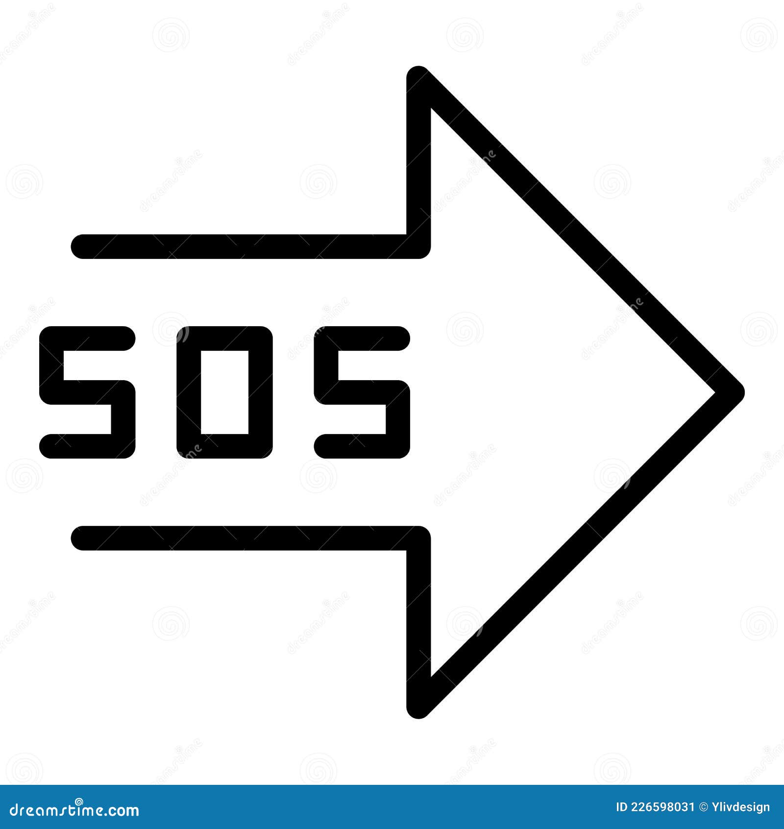 Sos Arrow Icon Outline Vector. Emergency Call Stock Vector ...