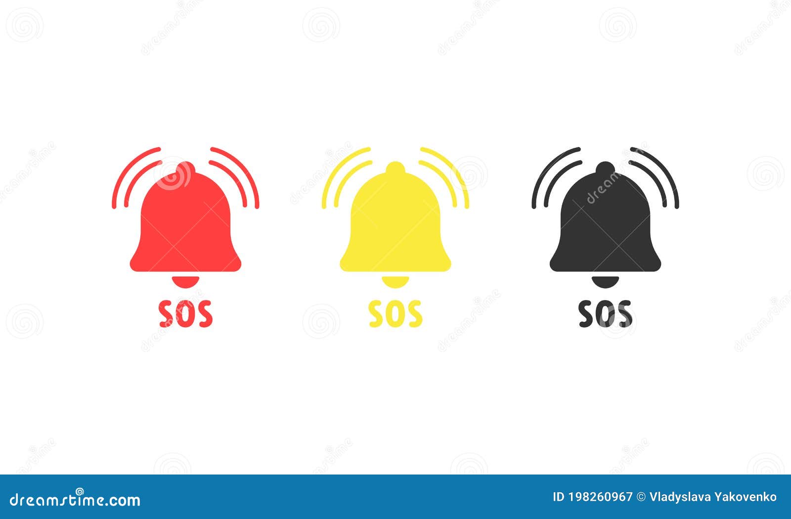 SOS Bell Icon. Emergency Alarm Button. Vector EPS 10 Stock Vector ...
