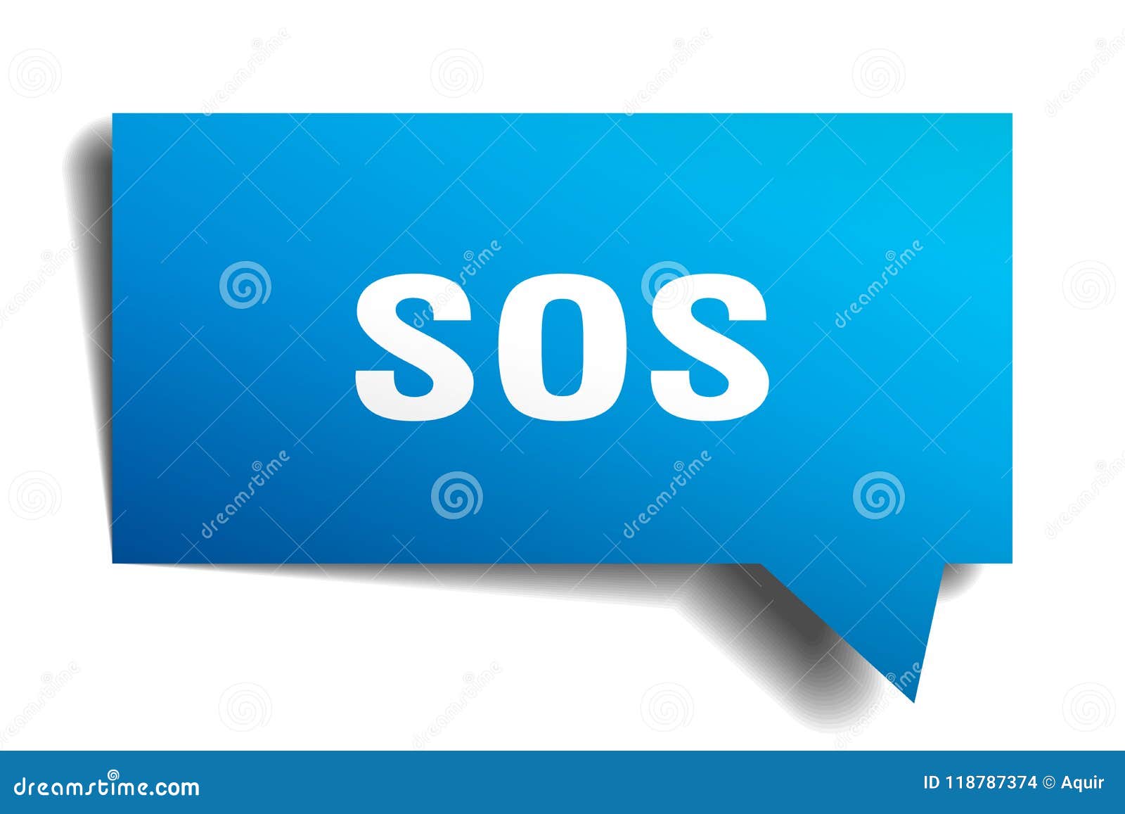 Sos blue 3d speech bubble stock vector. Illustration of template ...