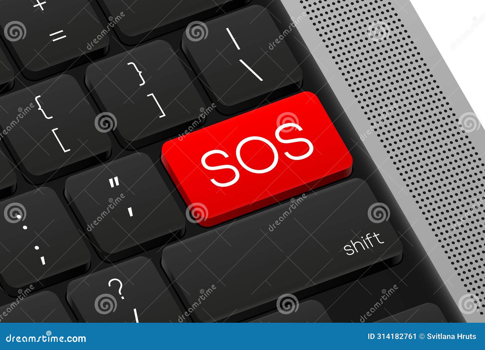 SOS Button. Computer Keyboard. Word on Pc Computer Keyboard. Vector Illustration. Stock Vector ...