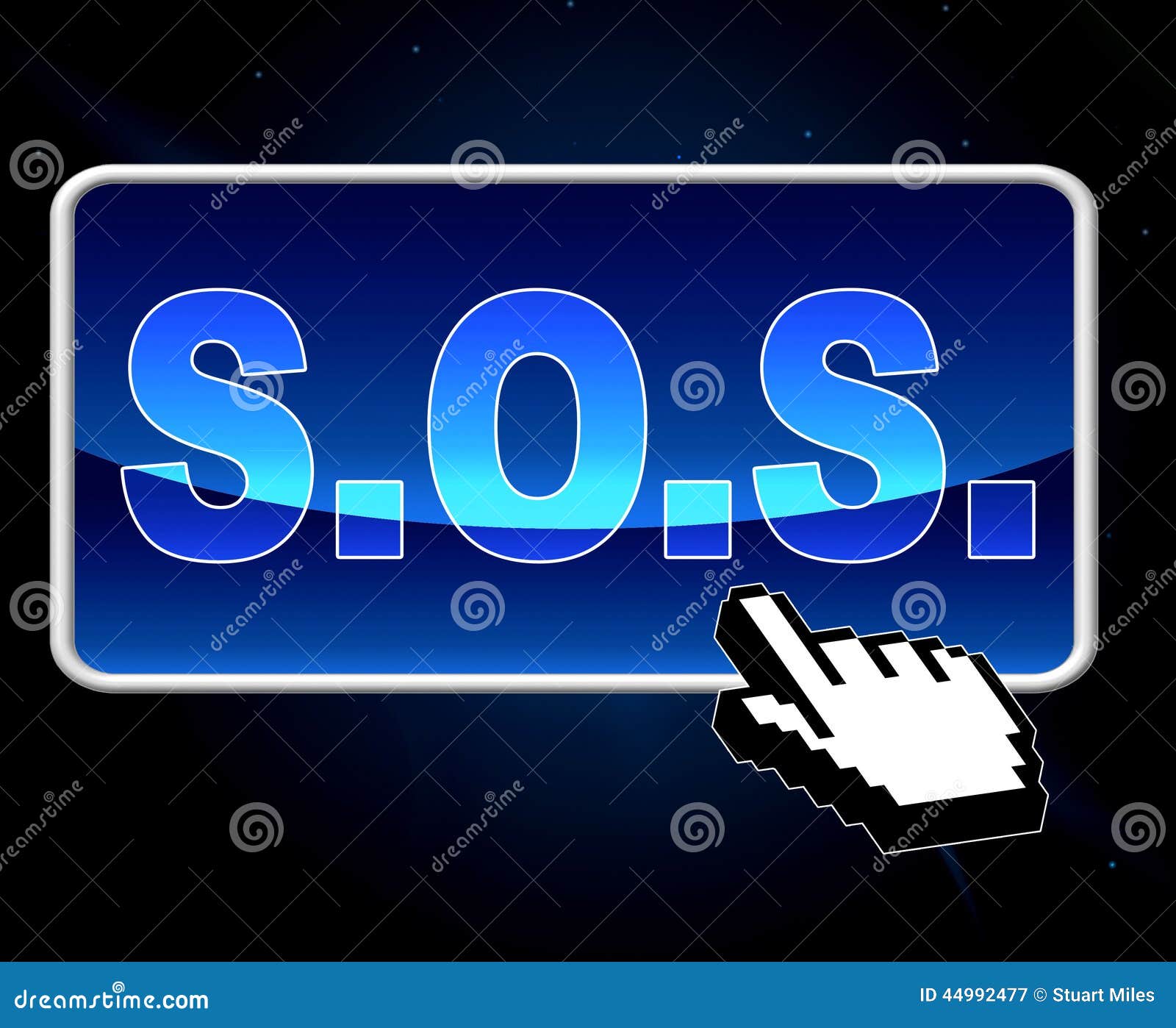 Sos Button Indicates World Wide Web and S.O.S. Stock Illustration ...