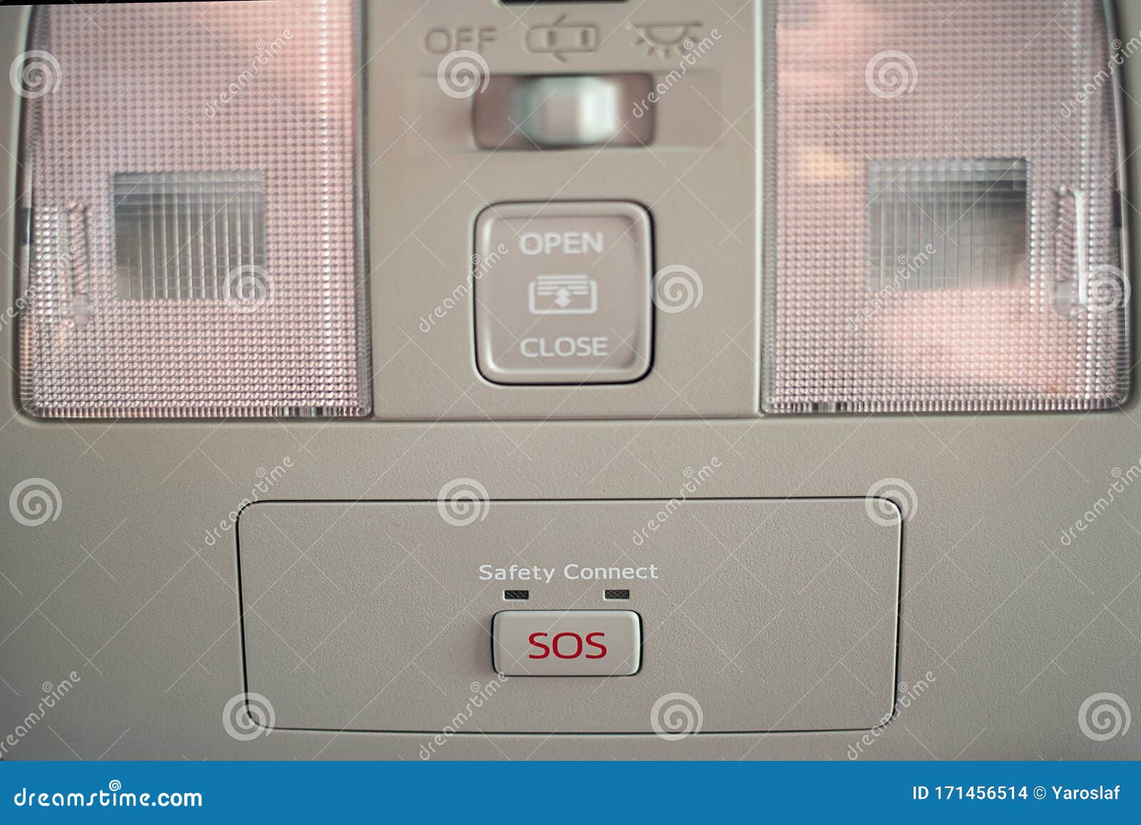 SOS Button for Safety in Car Interior Stock Photo - Image of security ...