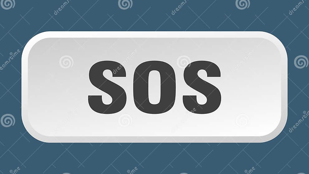Sos Button. Sos Square 3d Push Button Stock Vector - Illustration of ...