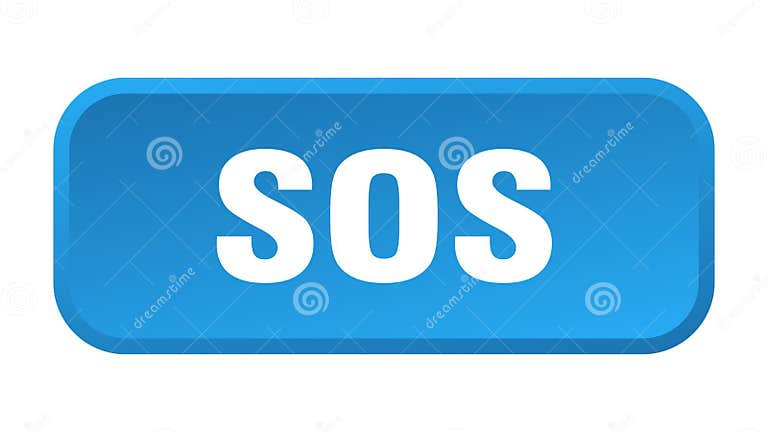 Sos Button. Sos Square 3d Push Button Stock Vector - Illustration of ...