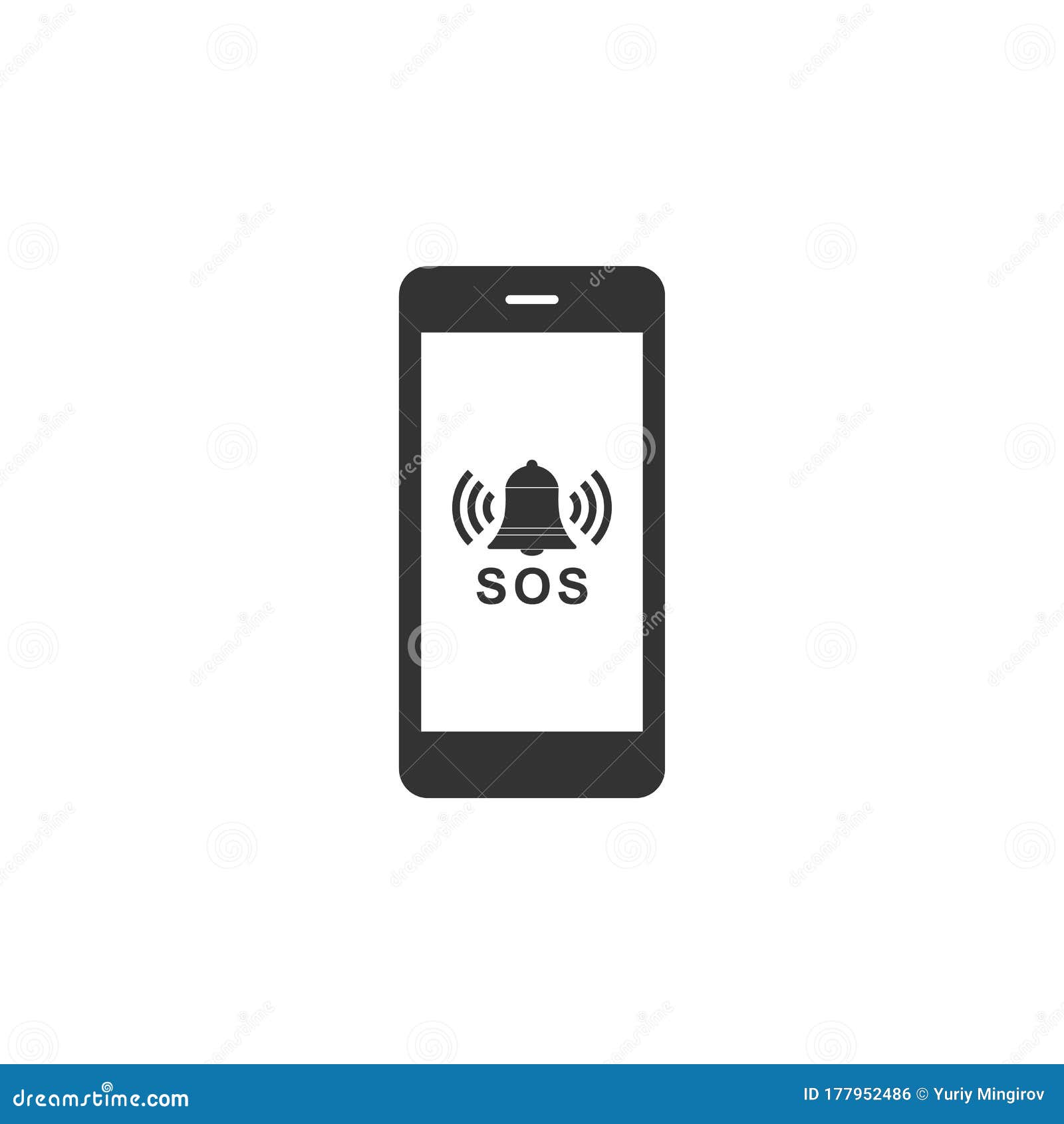 SOS Call Icon Isolated. 911, Emergency, Help, Warning, Alarm Stock ...