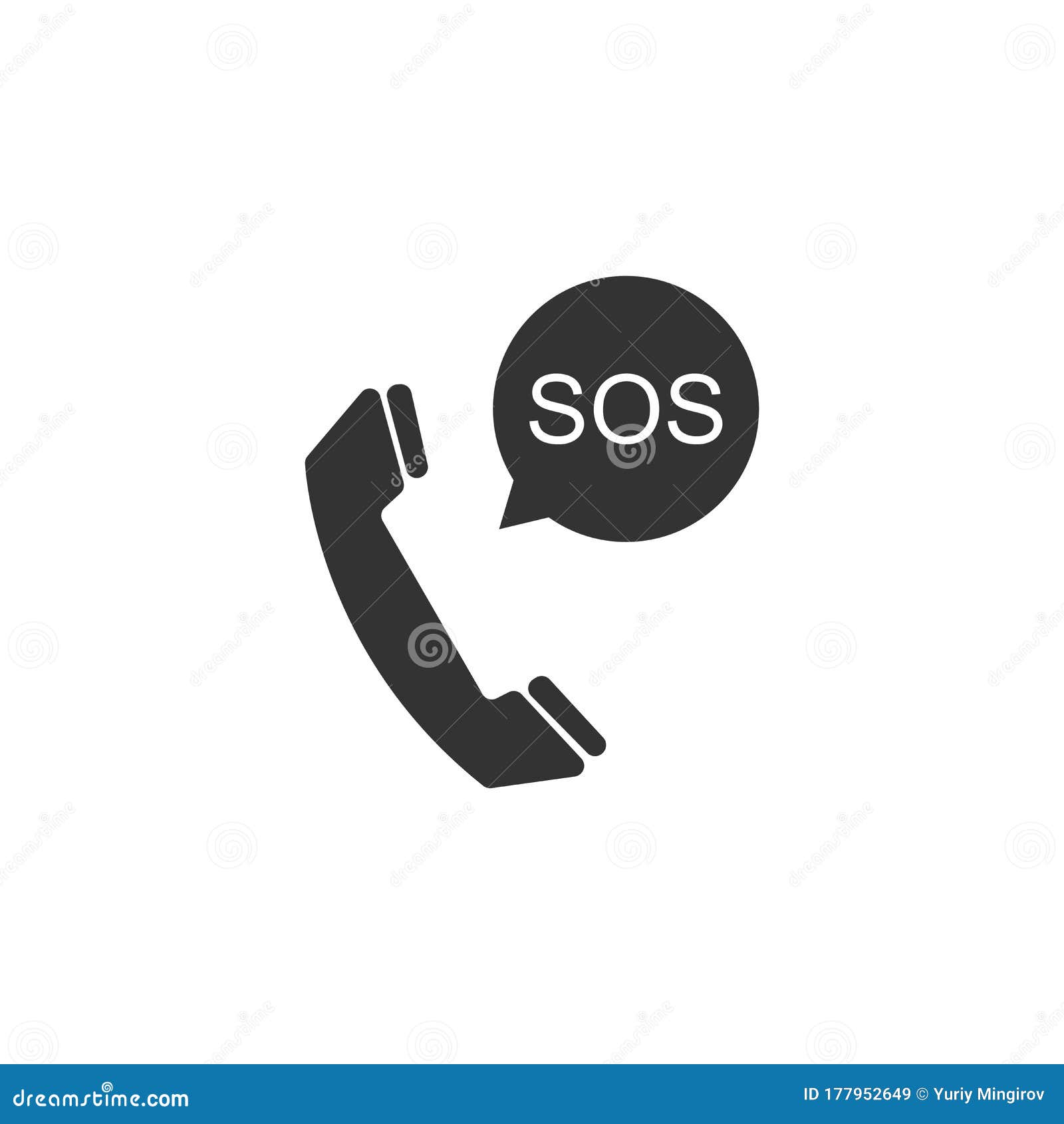 SOS Call Icon Isolated. 911, Emergency, Help, Warning, Alarm Stock ...