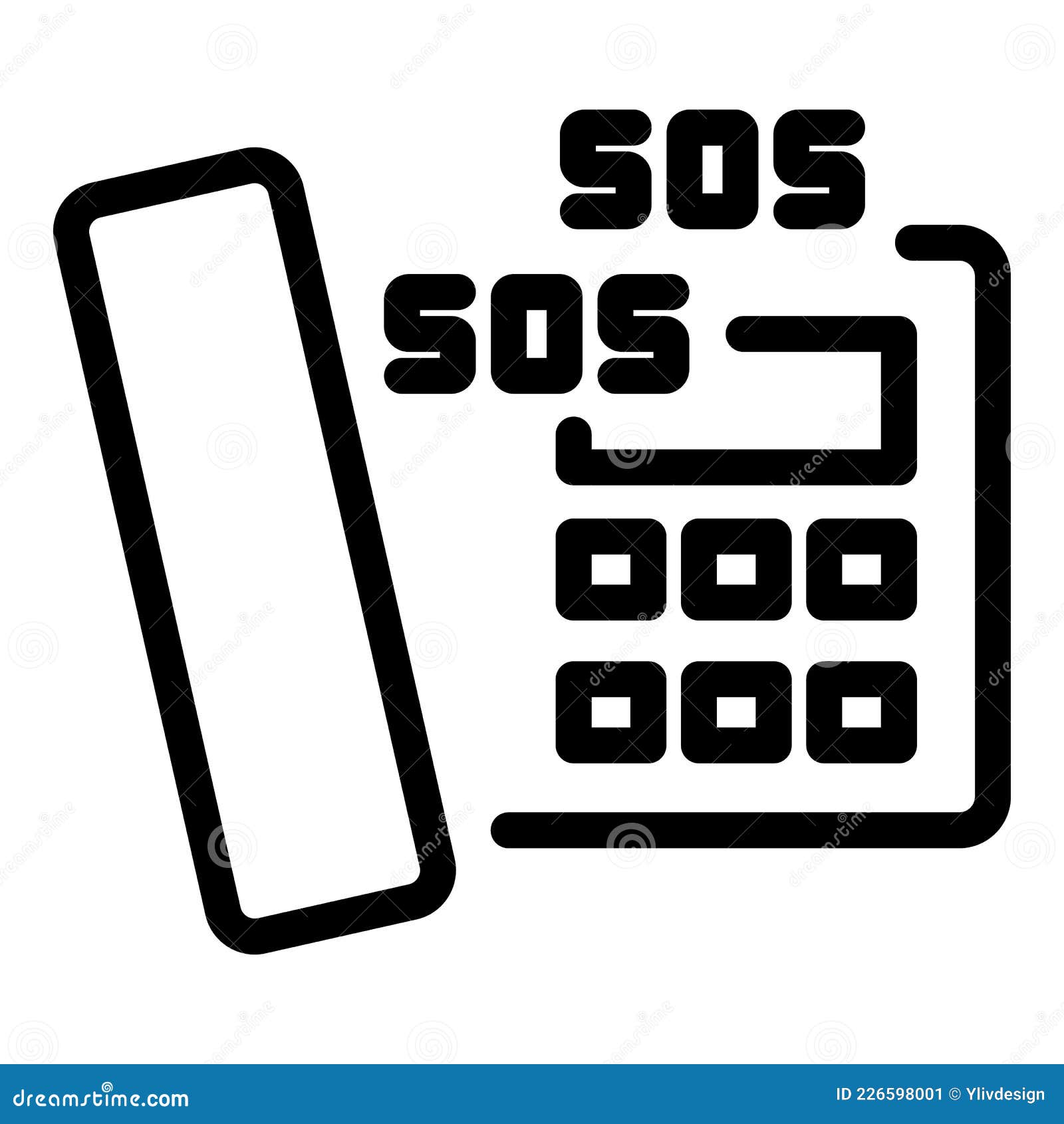 Sos Call Icon Outline Vector. Emergency Button Stock Vector ...