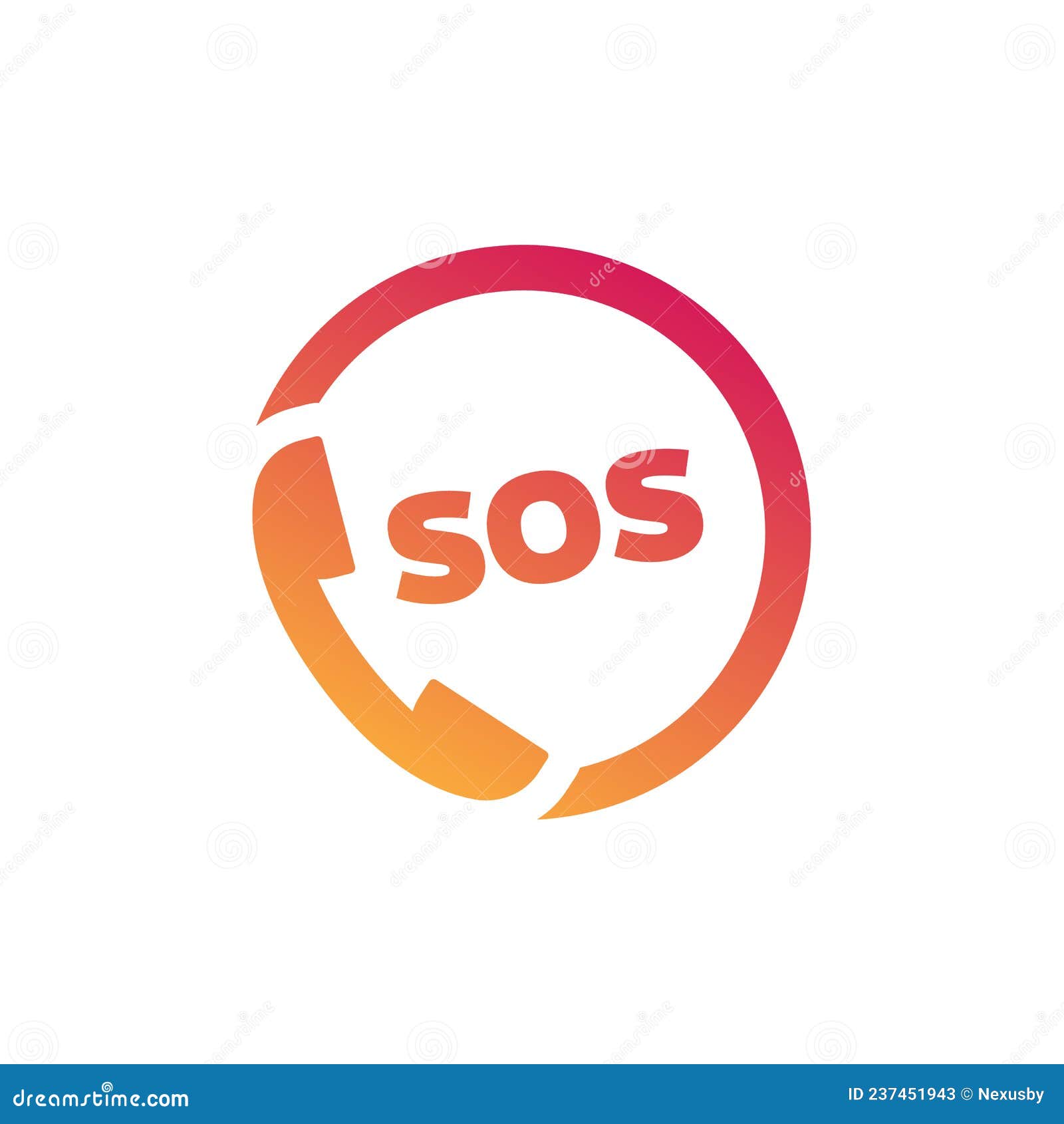 Sos call icon on white stock vector. Illustration of support - 237451943