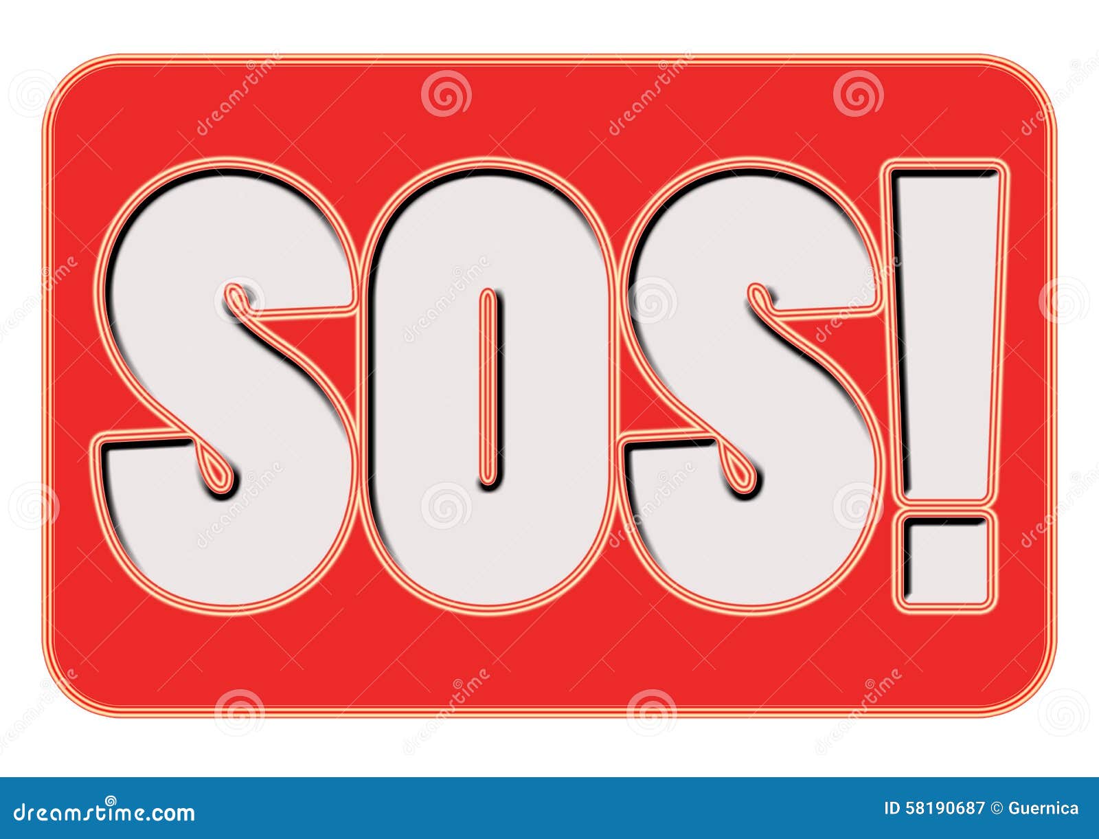 SOS! Collage Sign Web Button in Red Stock Illustration - Illustration ...