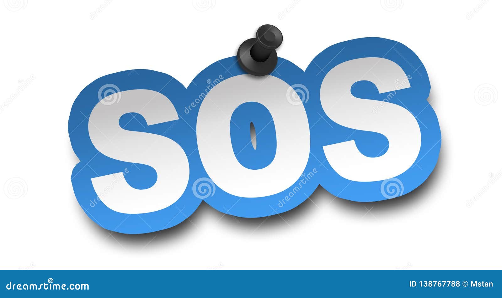 Sos Concept 3d Illustration Isolated Stock Illustration - Illustration ...