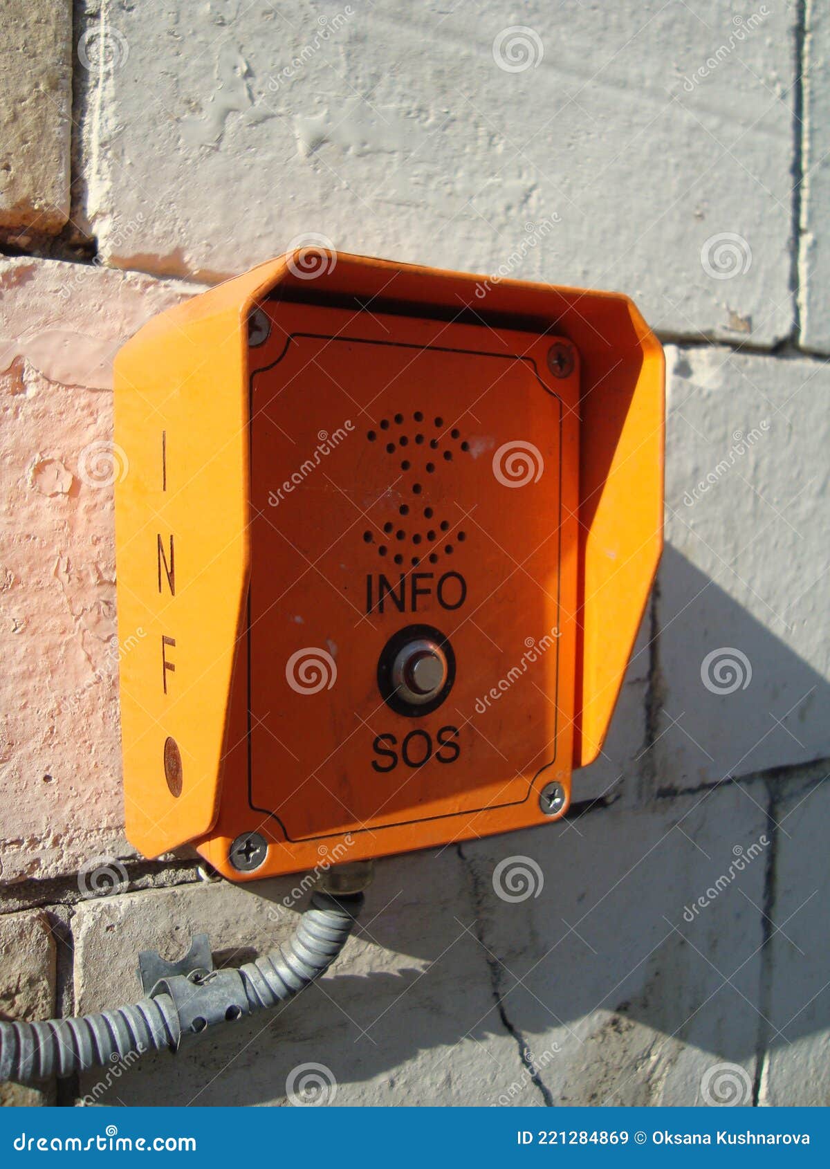 SOS emergency button stock image. Image of vehicle, wall - 221284869