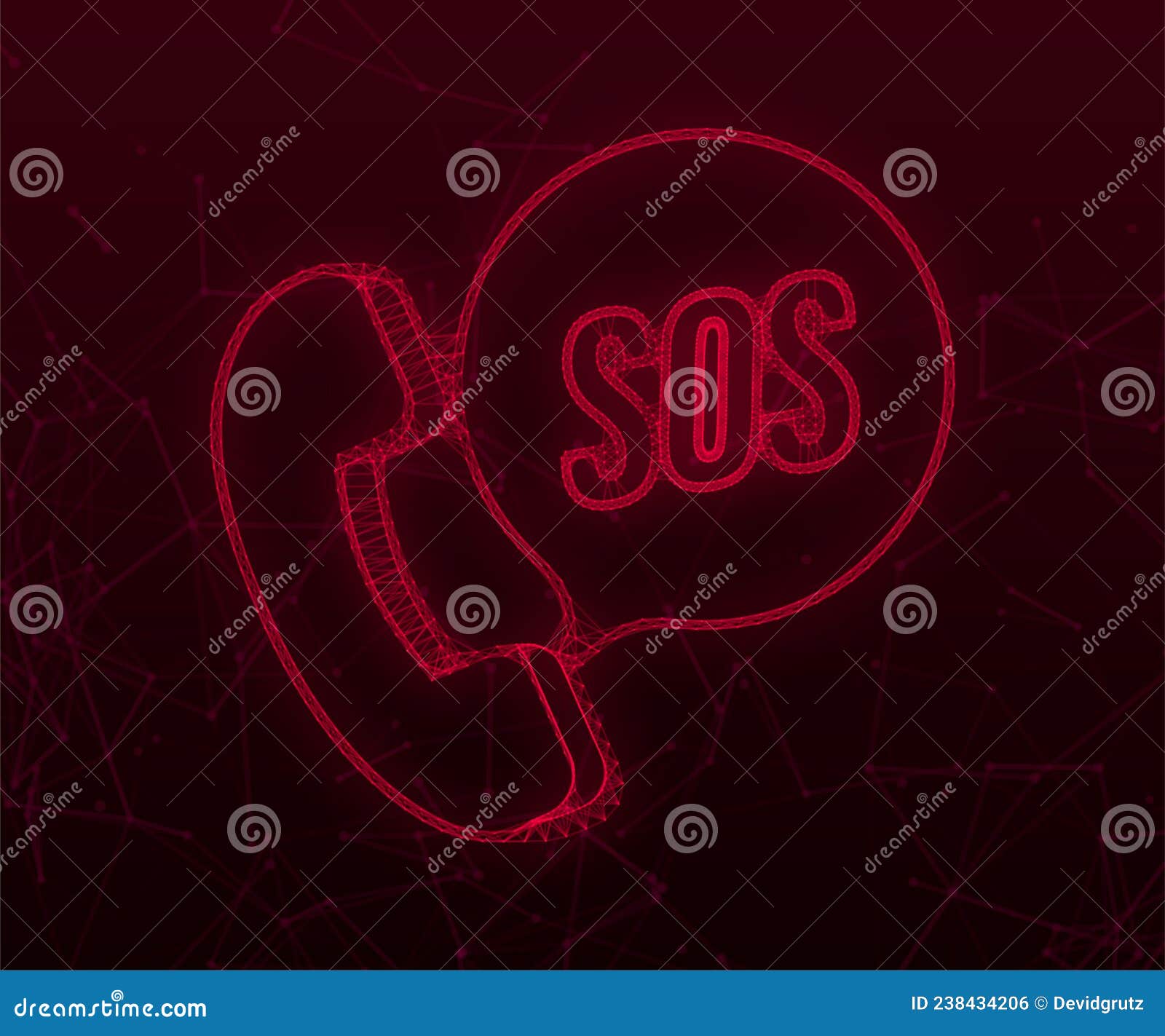 SOS Emergency Call. 911 Calling. a Cry for Help. Vector Stock ...
