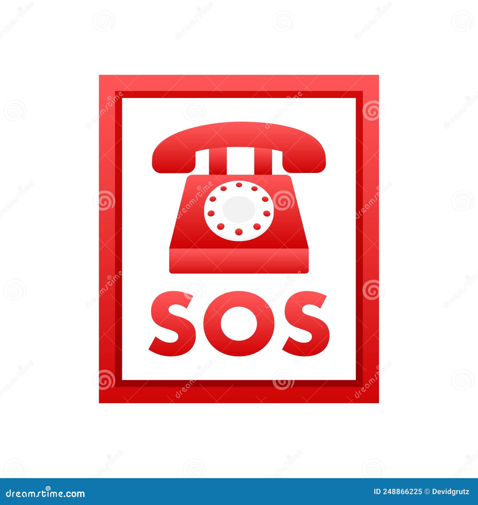SOS Emergency Call. 911 Calling. a Cry for Help. Vector Stock ...