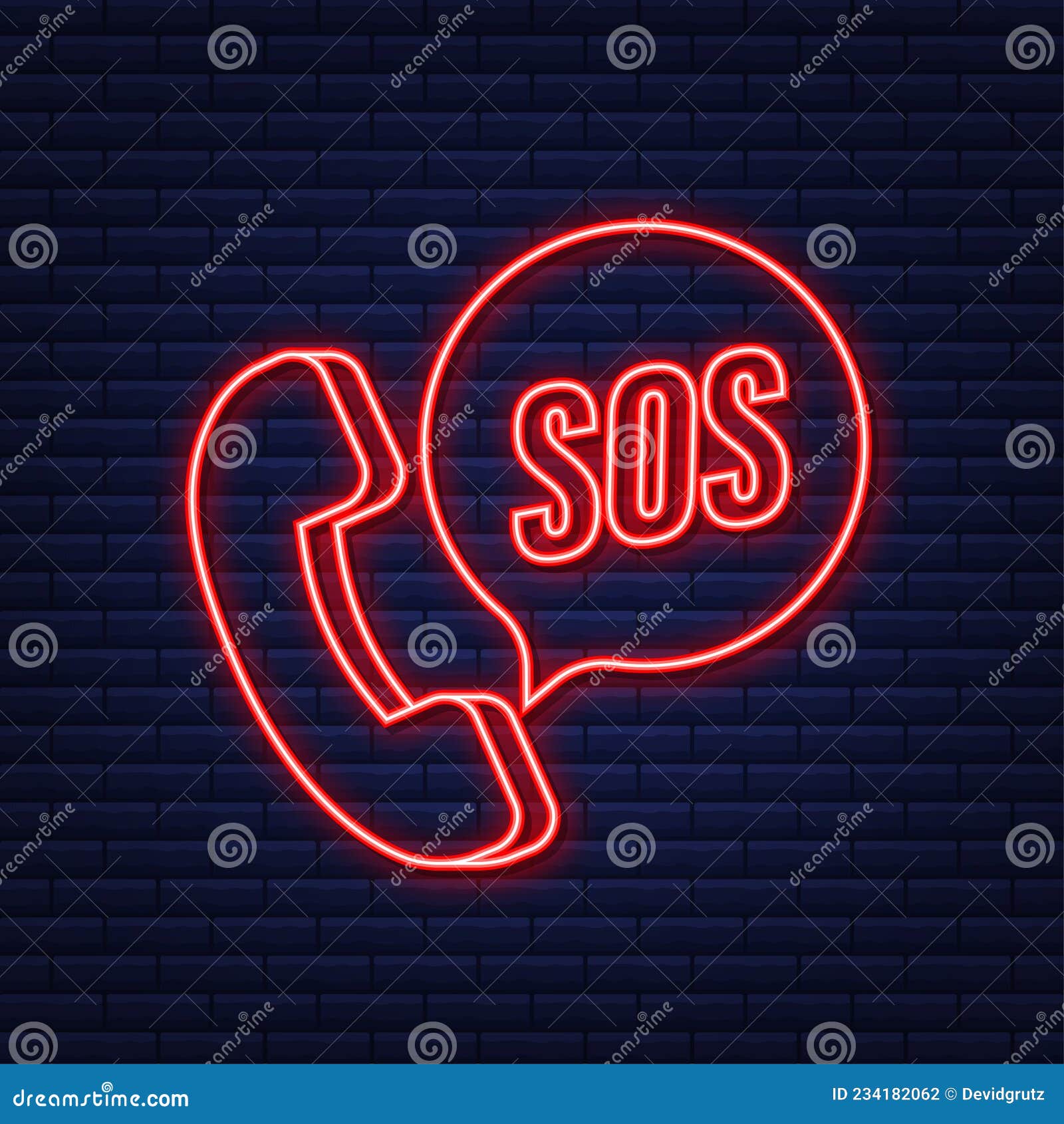 SOS Emergency Call. 911 Calling. a Cry for Help. Vector Stock ...
