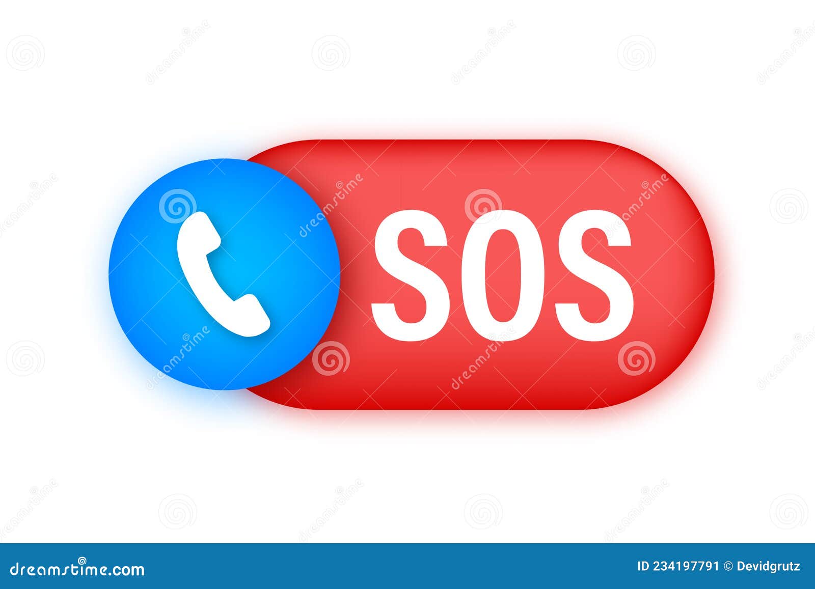 SOS Emergency Call. 911 Calling. a Cry for Help. Vector Stock ...