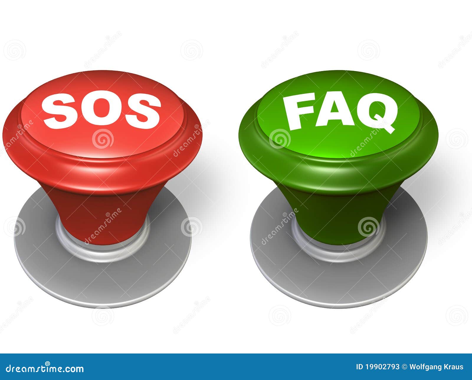 Sos and faq buttons stock illustration. Illustration of handle - 19902793
