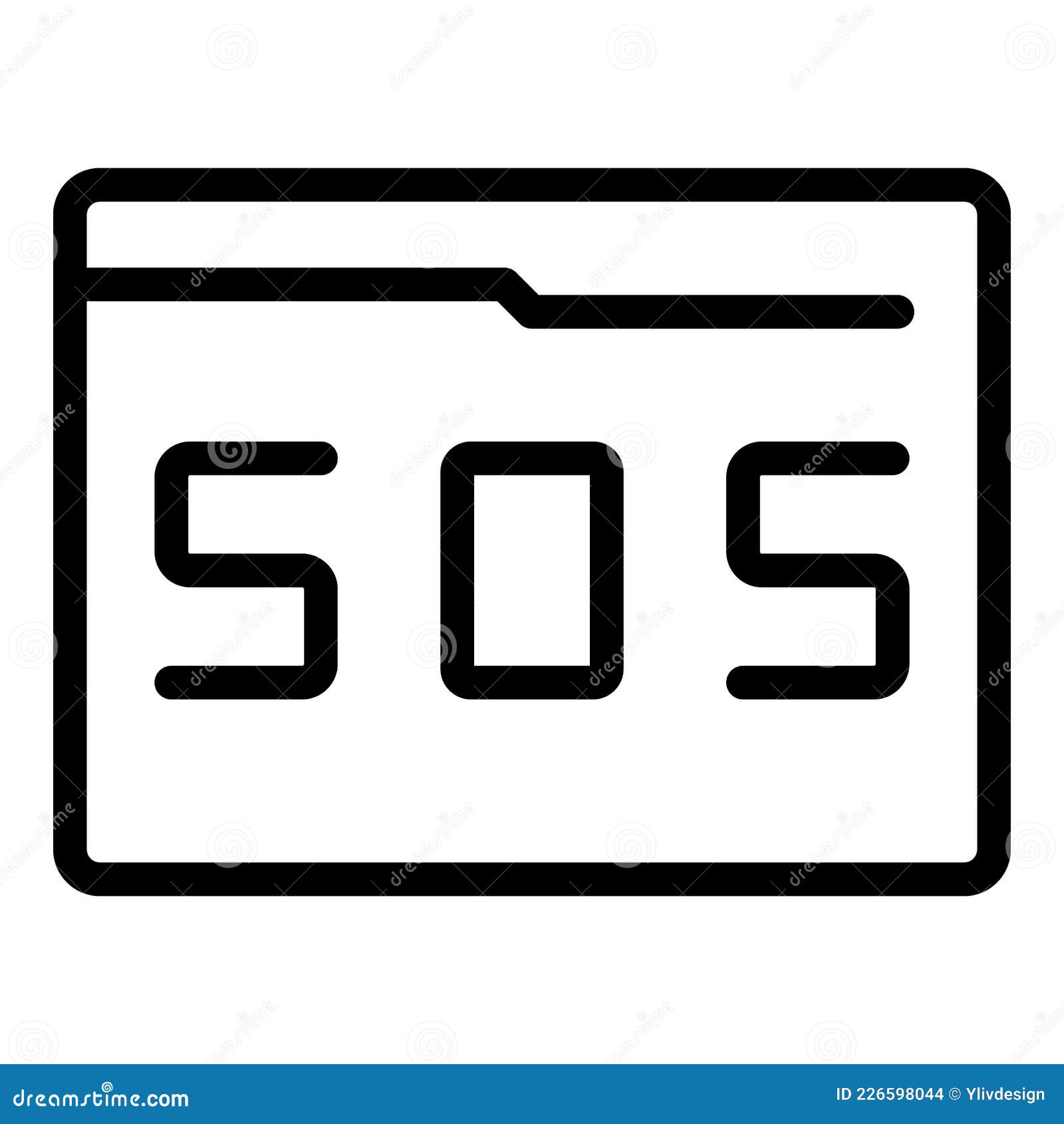 Sos Folder Icon Outline Vector. Emergency Call Stock Vector ...