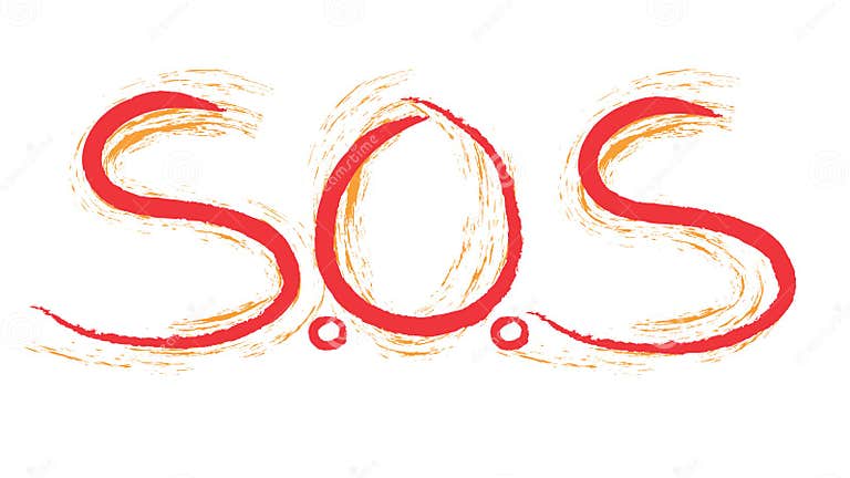 SOS Hand Writing Illustration Stock Illustration - Illustration of ...