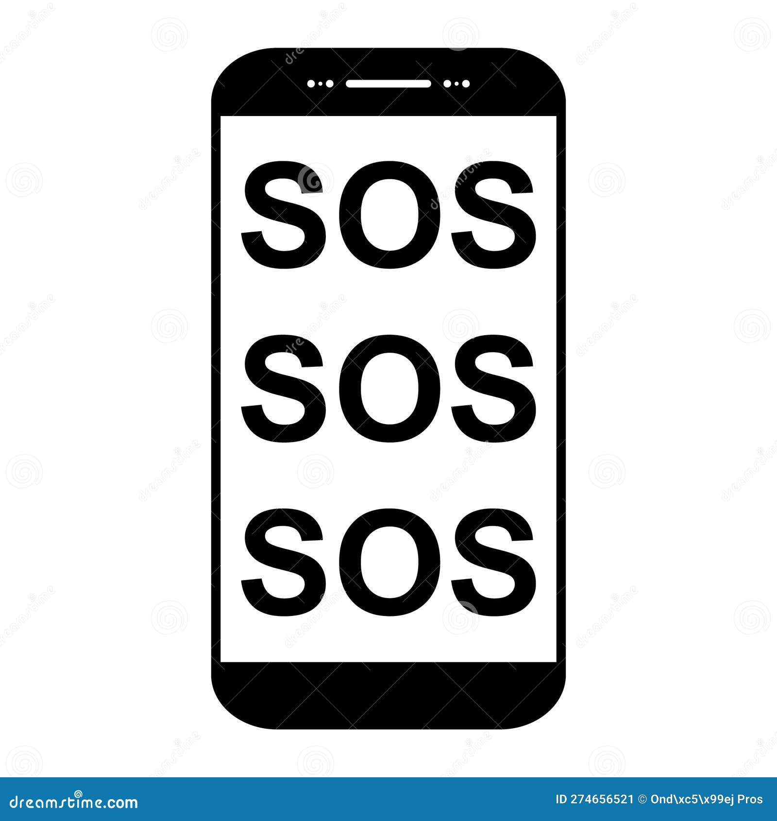 SOS Help Icon, Safety Support Alert Flat Design, Save Vector ...