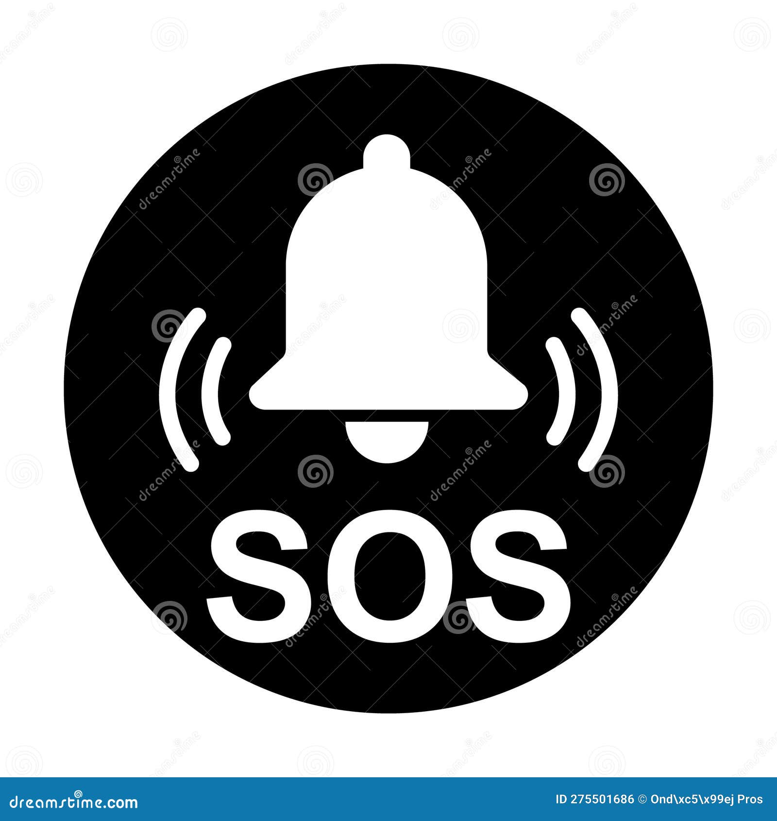 SOS Help Icon, Safety Support Alert Flat Design, Save Vector ...