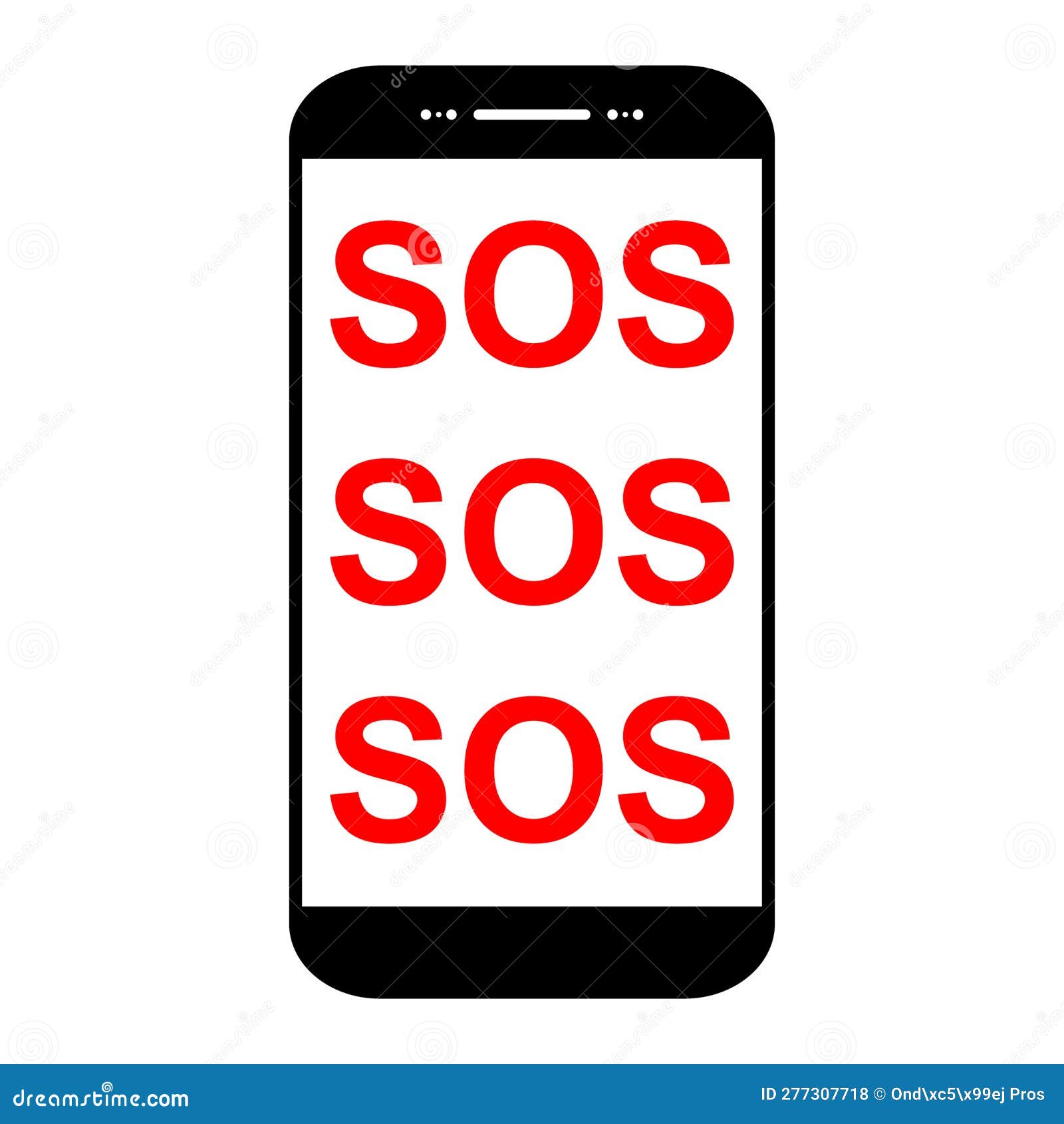 SOS Help Icon, Safety Support Alert Flat Design, Save Vector ...